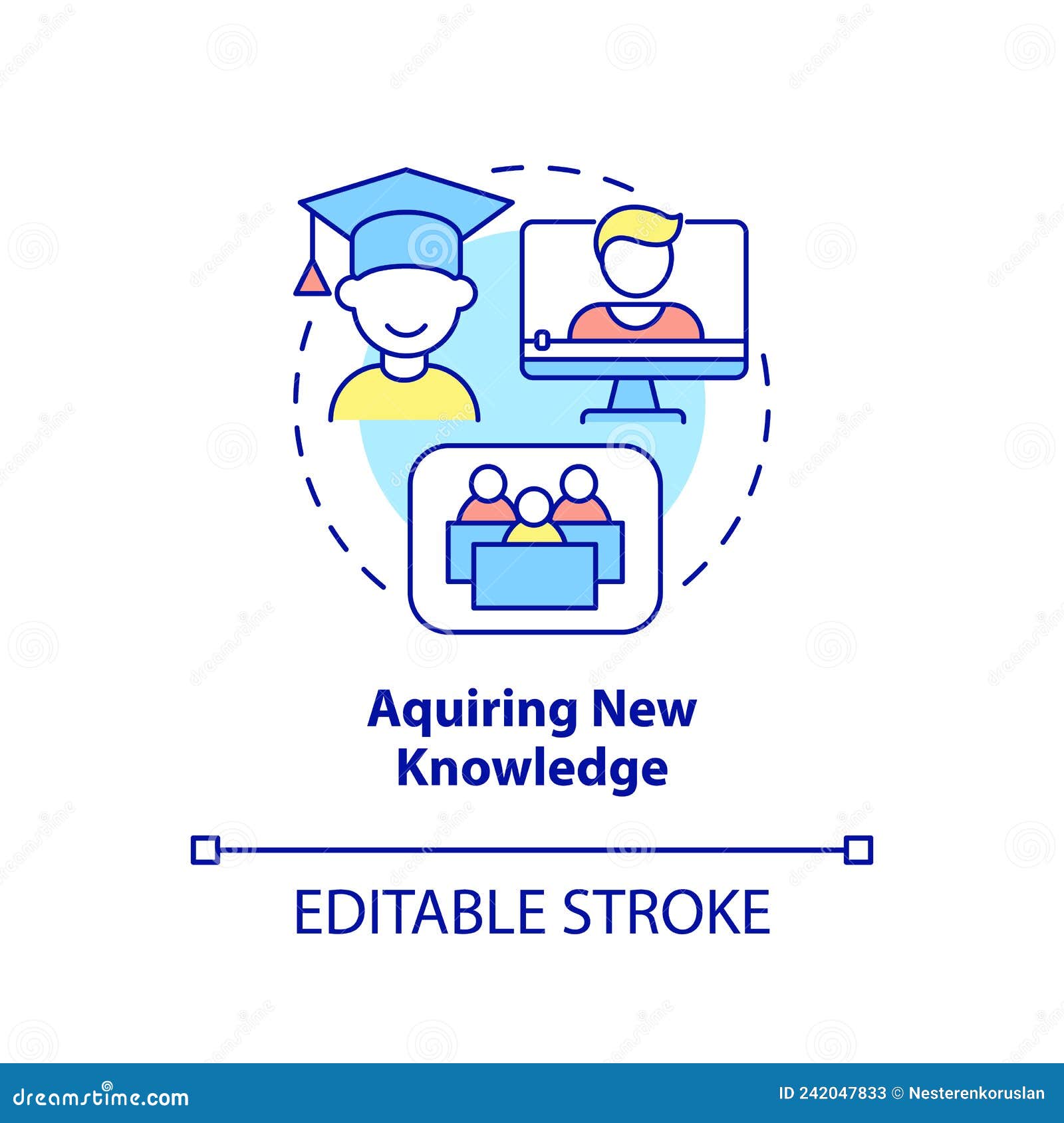 Acquiring New Knowledge Concept Icon Stock Vector - Illustration of ...
