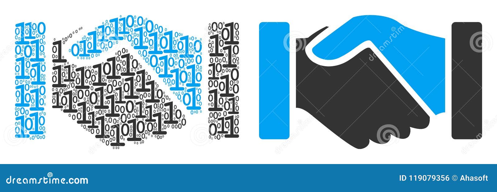 Acquisition Handshake Mosaic of Binary Digits Stock Vector - Illustration of binary ...