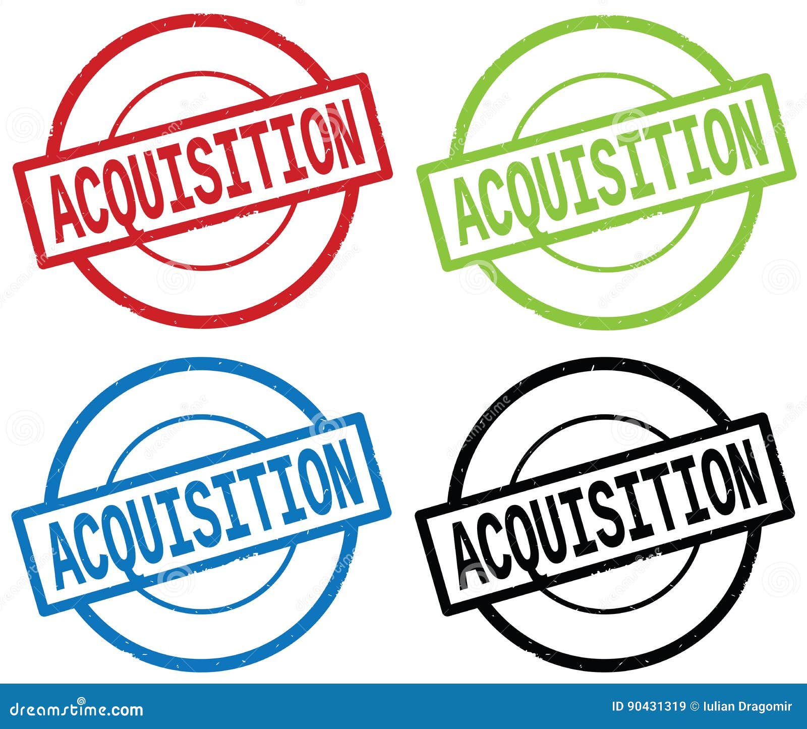 ACQUISITION Text, on Round Simple Stamp Sign. Stock Illustration ...