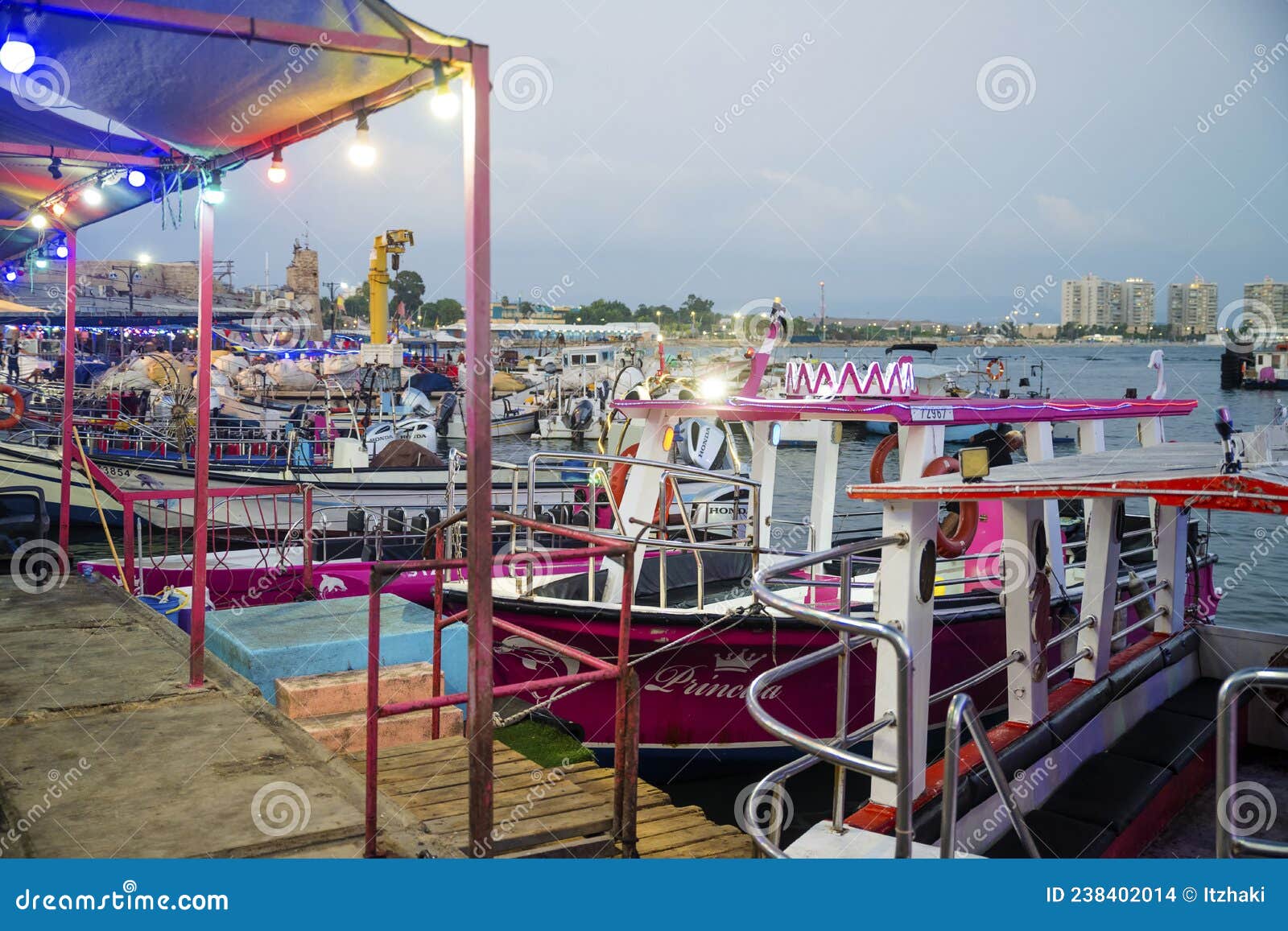 Acre Akko Port Israel at Sun Set Editorial Stock Image - Image of ...