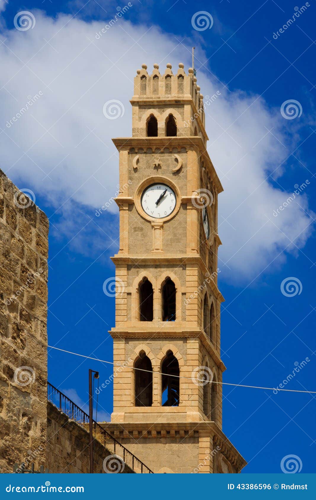 Acre Clock Tower stock photo. Image of stone, medieval - 43386596