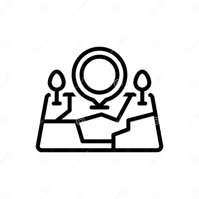 Black Line Icon for Acre, Dimension and Space Stock Vector ...