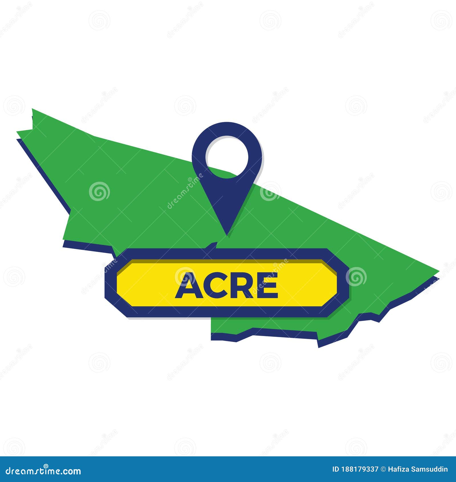 Acre Map with Map Pin. Vector Illustration Decorative Design Stock ...