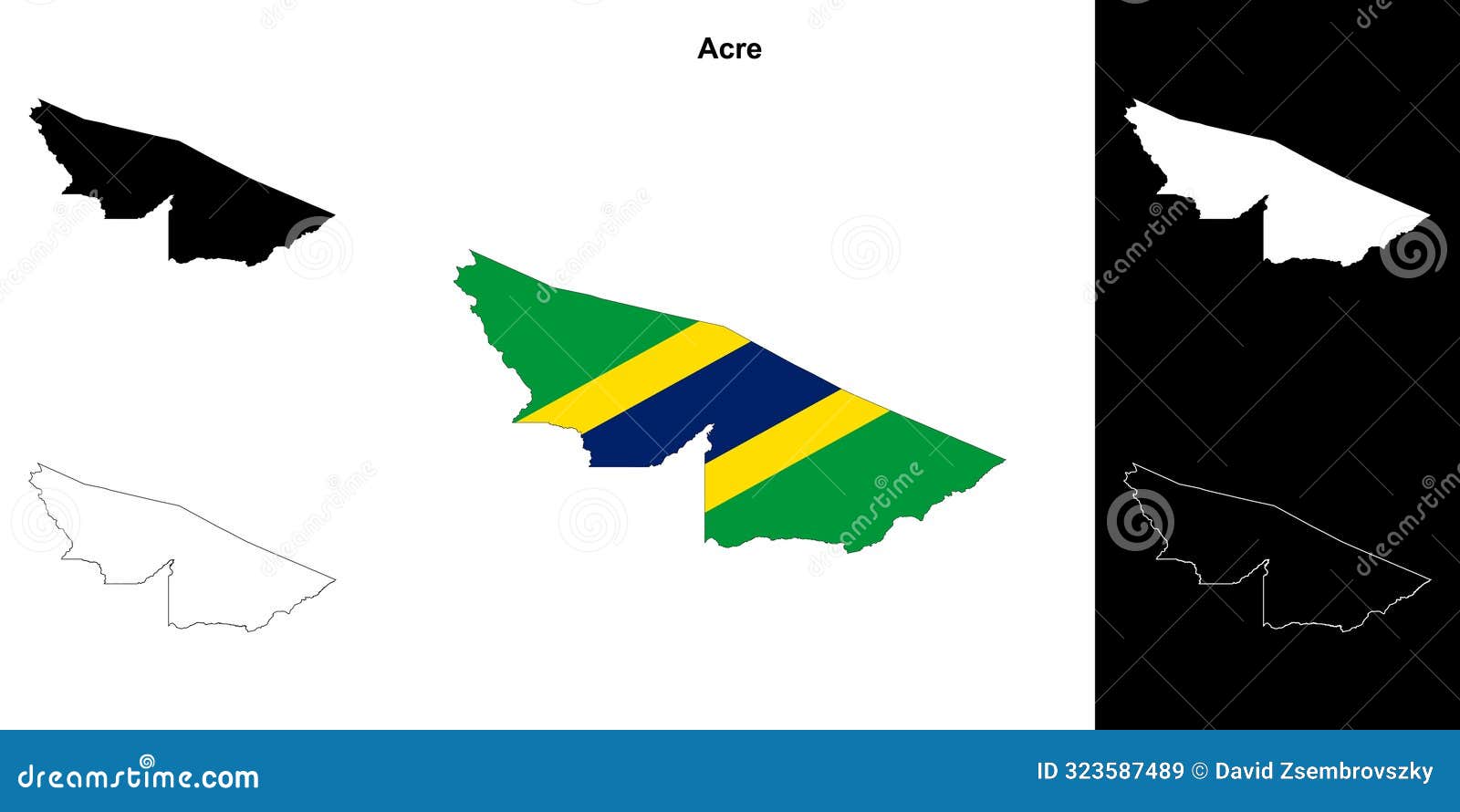 Acre Outline Map Cartoon Vector | CartoonDealer.com #323587489