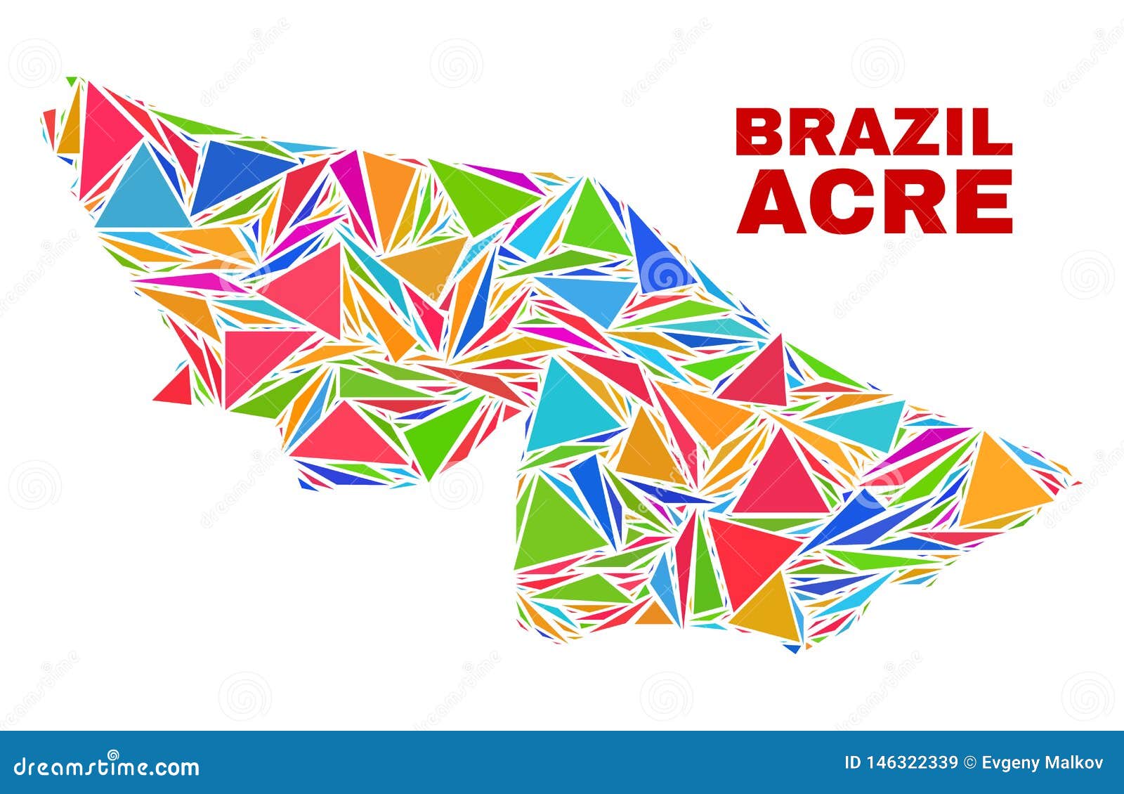 Acre State Map - Mosaic of Color Triangles Stock Vector - Illustration ...