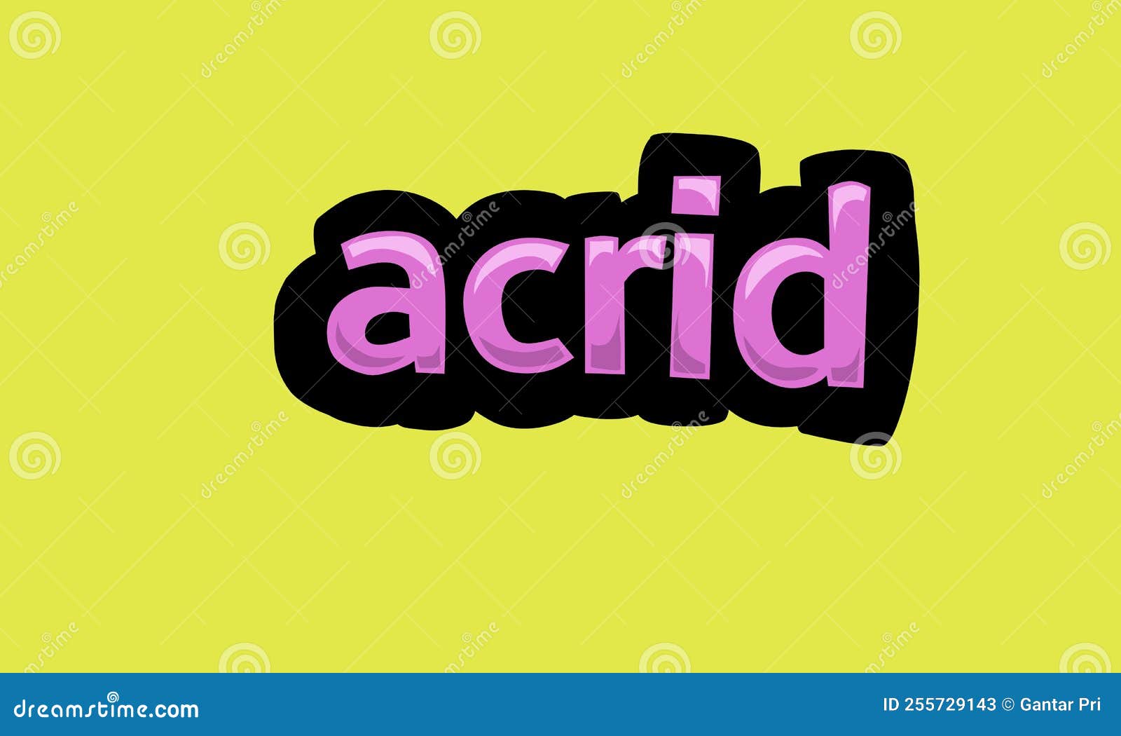 ACRID Writing Vector Design on a Yellow Background Stock Illustration ...