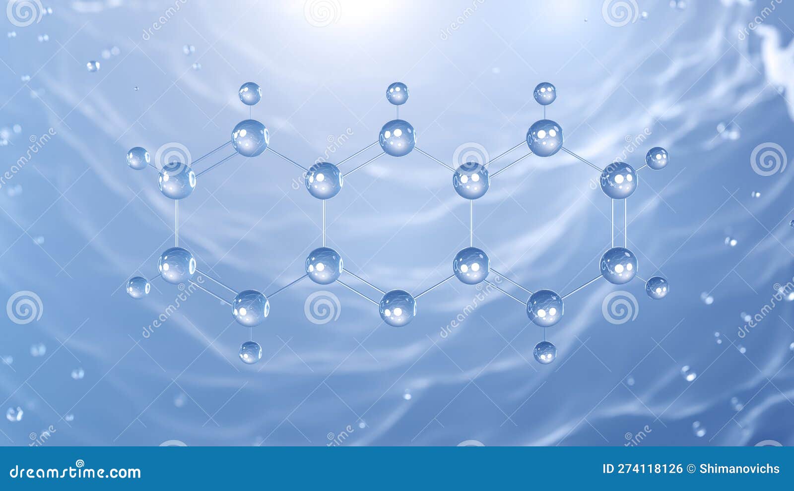Acridine Molecular Structure, 3d Model Molecule, Nitrogen Heterocycle ...