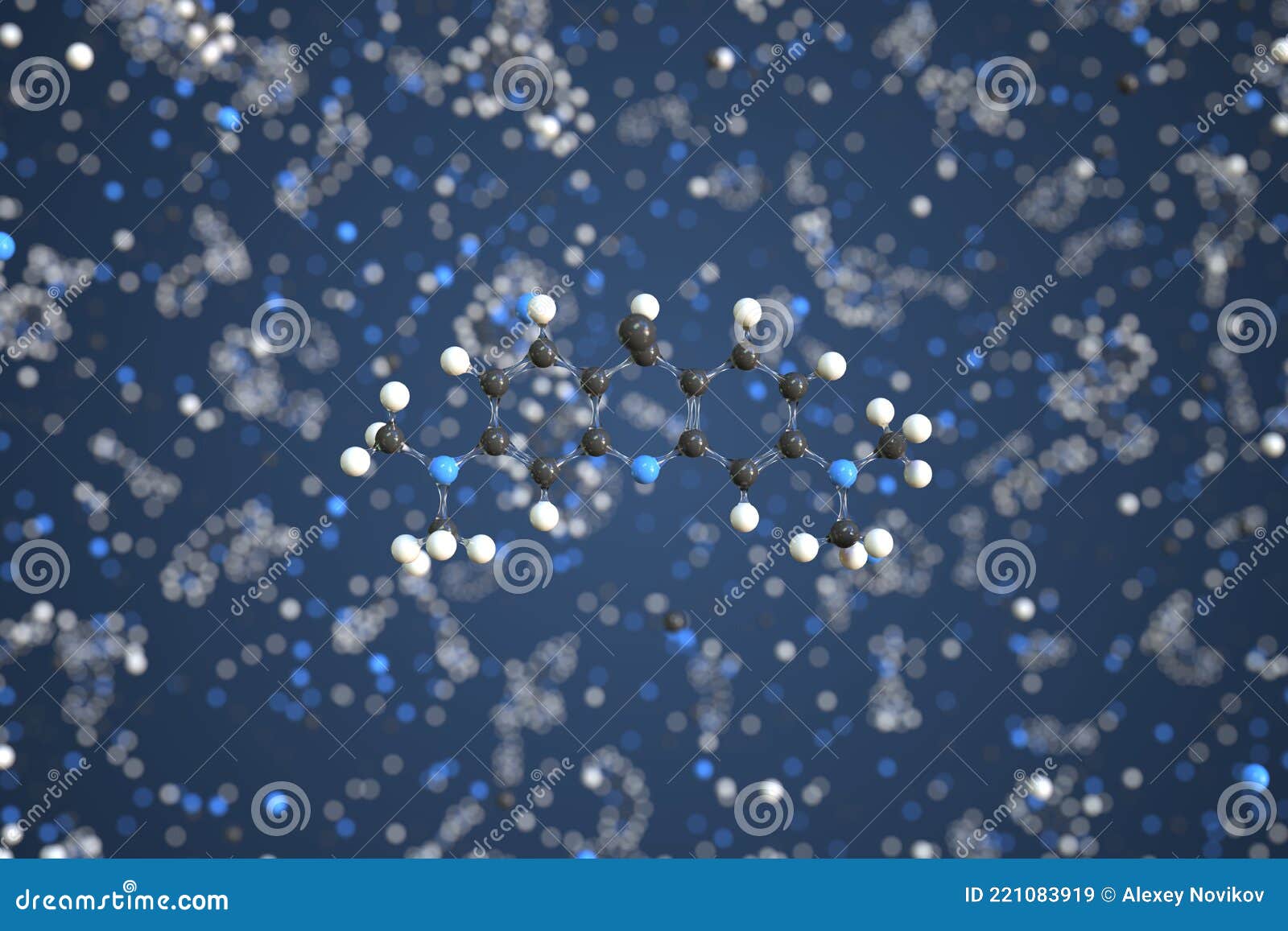 Acridine Orange Molecule. Conceptual Molecular Model. Chemical 3d ...