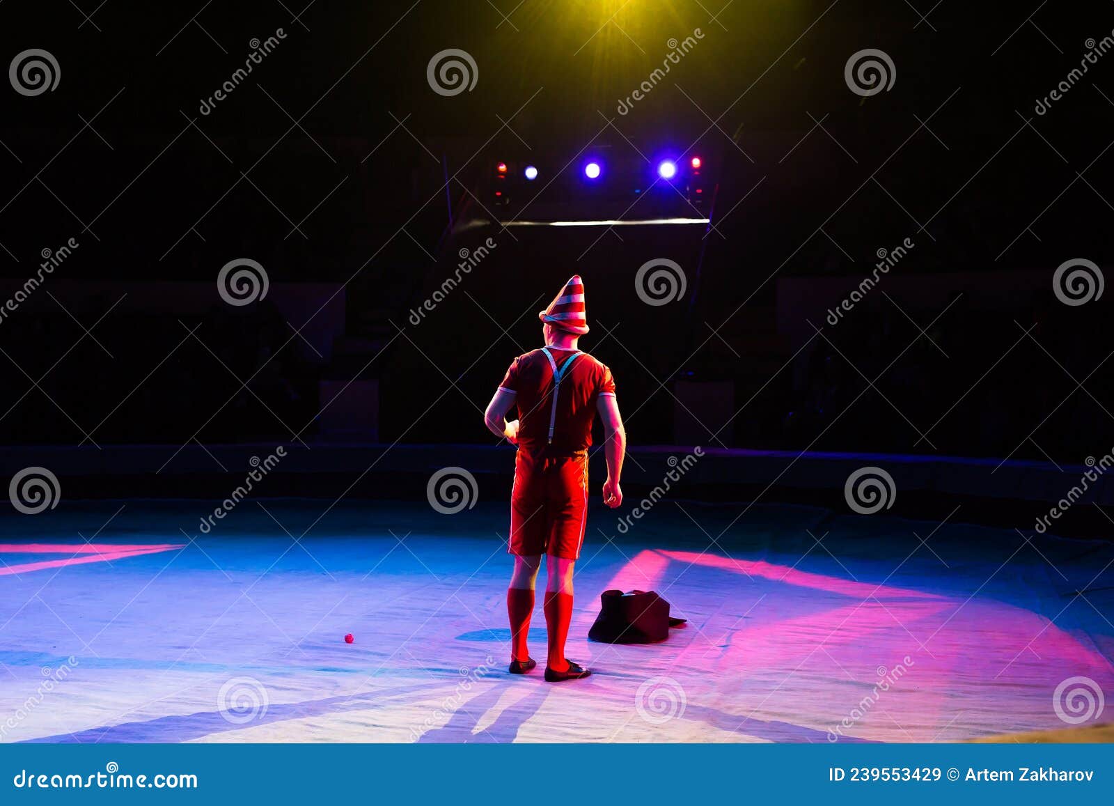 Acrobat Performs a Difficult Trick in the Circus Editorial Stock Image ...