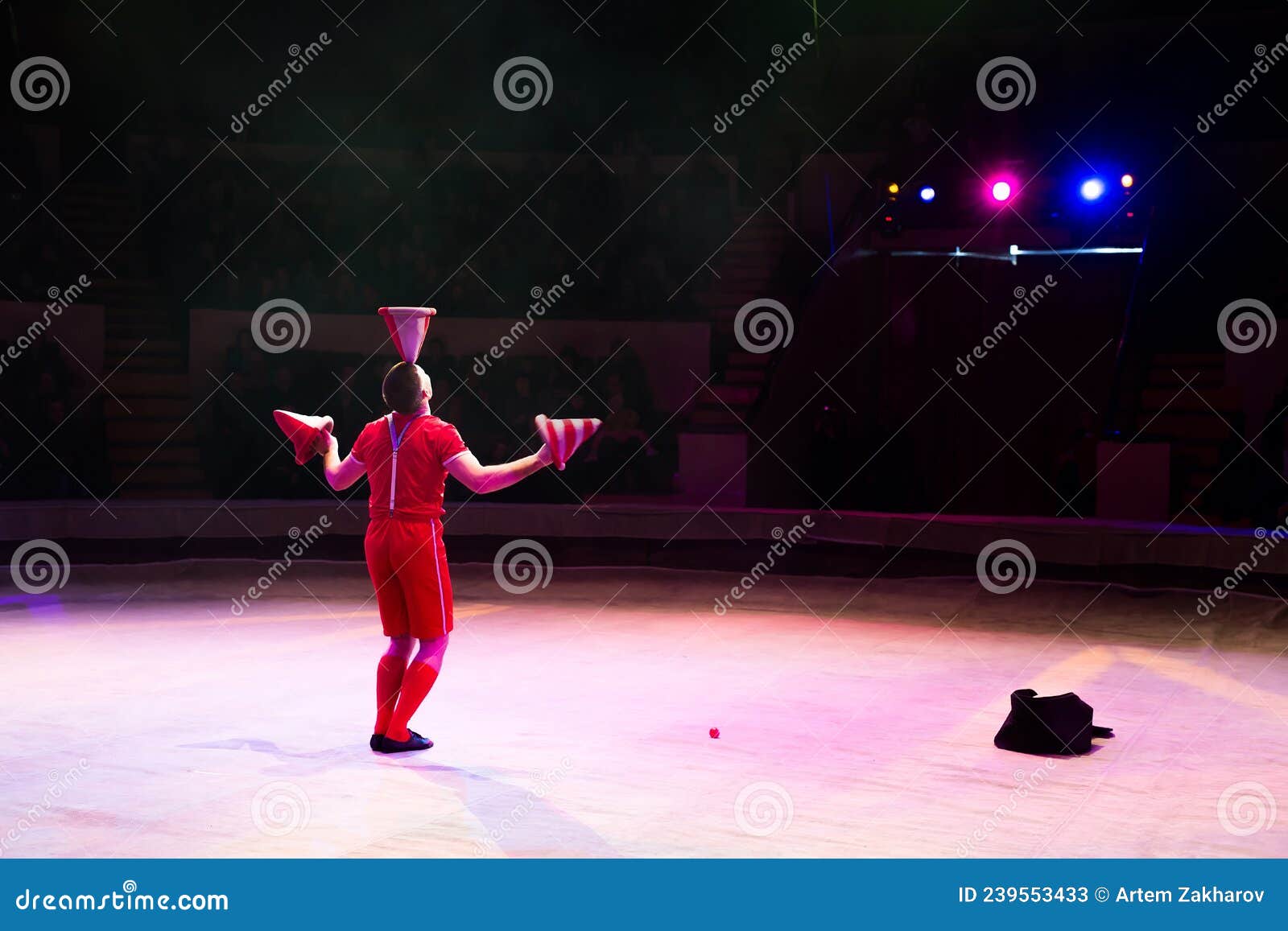 Acrobat Performs a Difficult Trick in the Circus Editorial Stock Photo ...