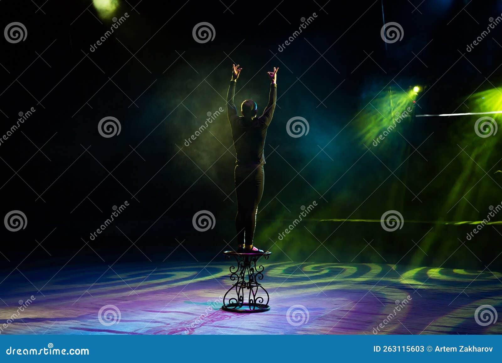 Acrobat Performs a Difficult Trick in the Circus. Editorial Stock Photo ...