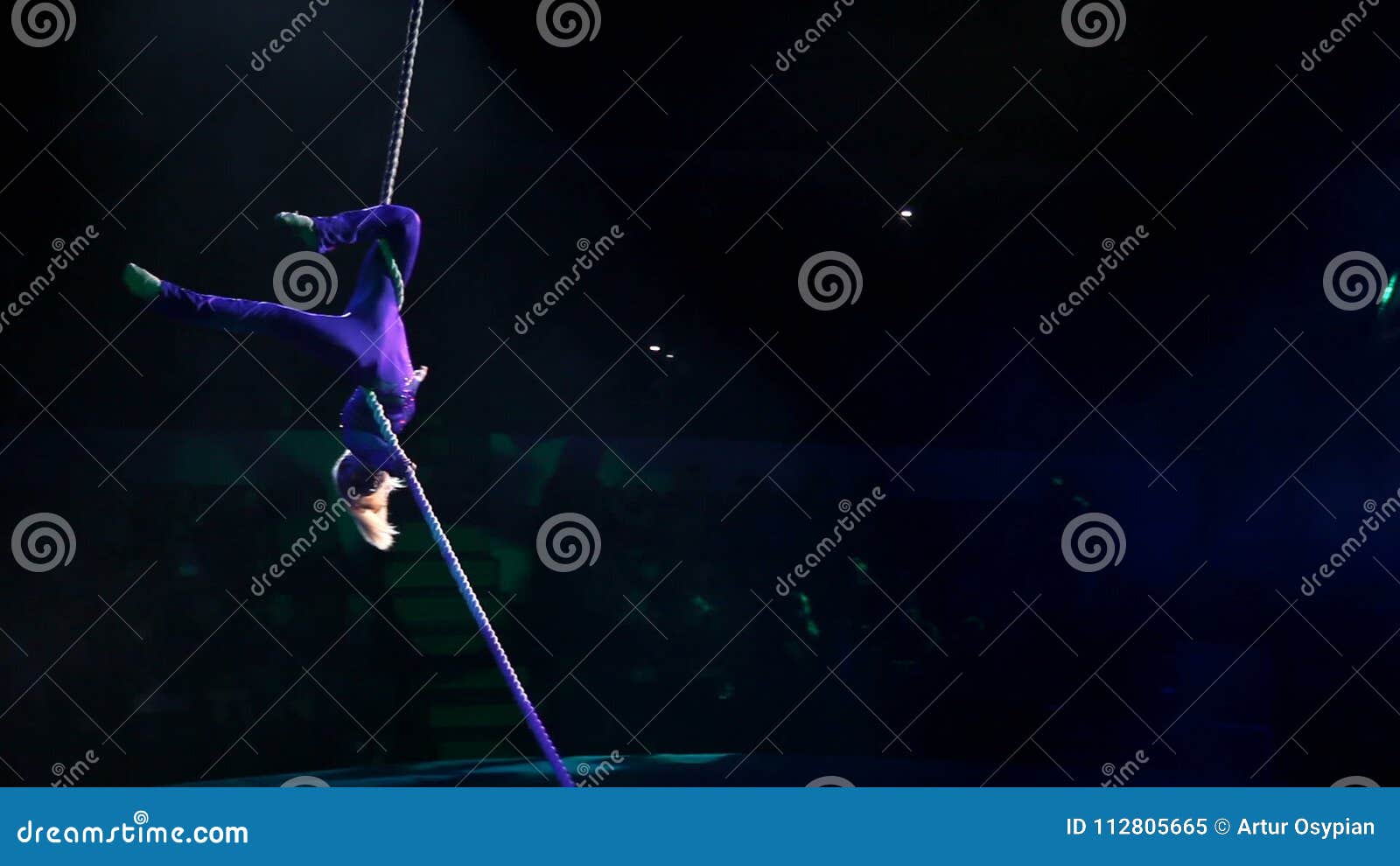 Acrobat with Rope in Circus Stock Video - Video of beautiful ...