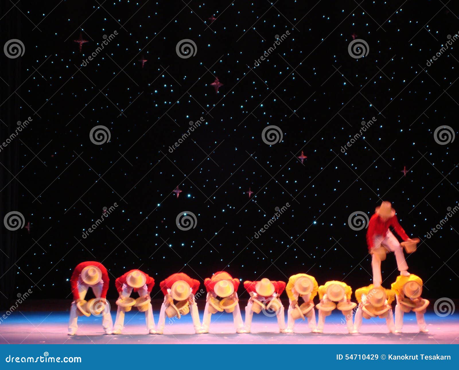 Acrobat show on stage editorial stock image. Image of stage - 54710429