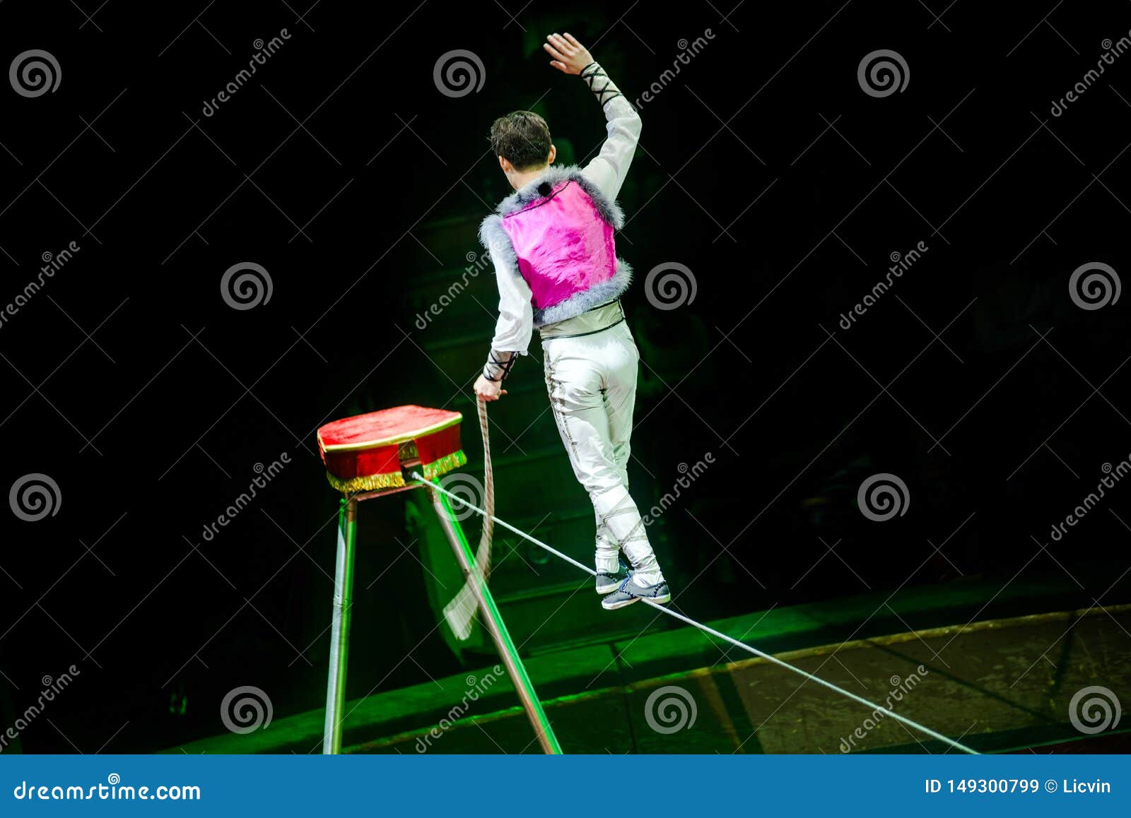 An Acrobat Walking The Slackline Stock Image | CartoonDealer.com #96830137