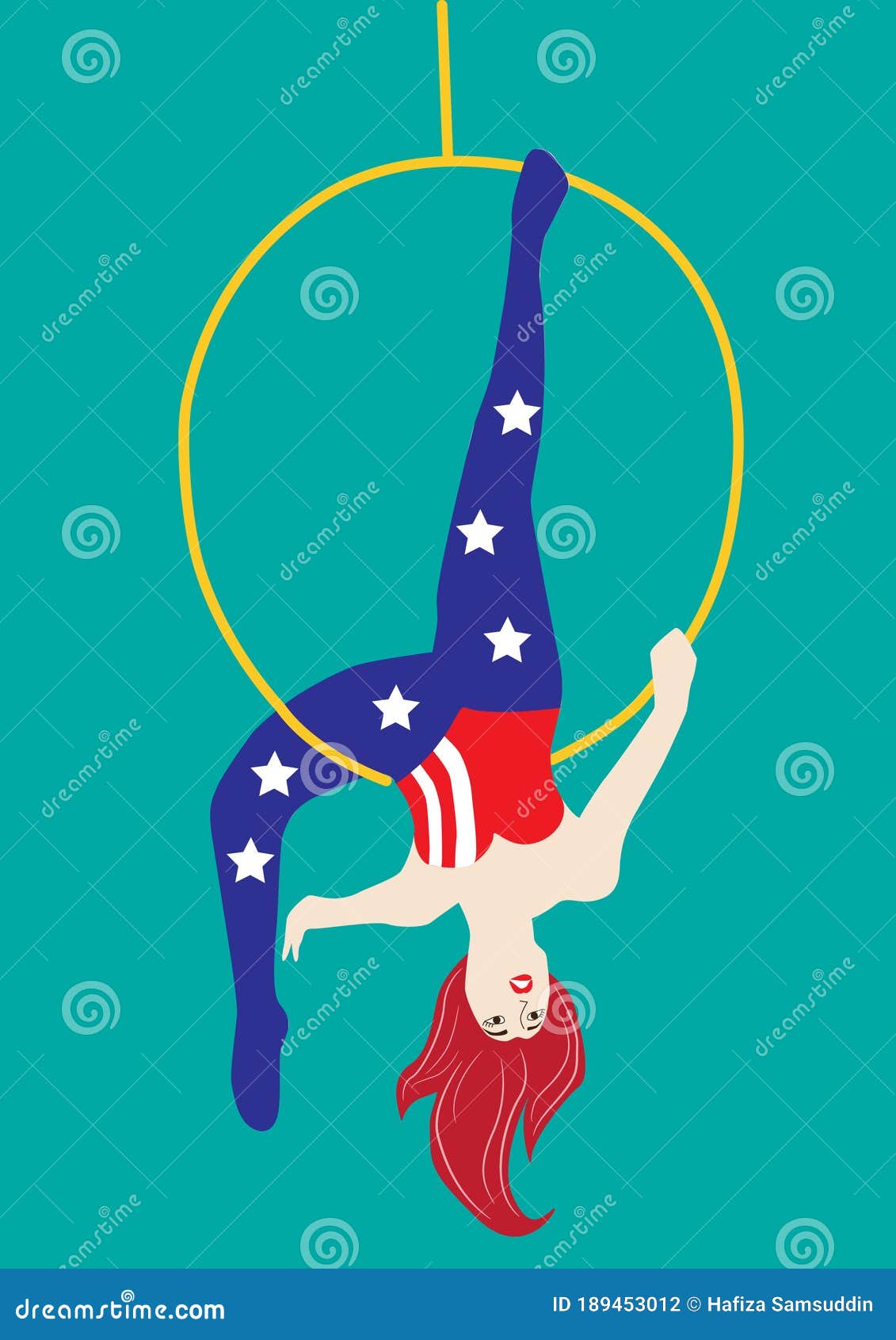 Acrobat Woman in Circus. Vector Illustration Decorative Design Stock ...