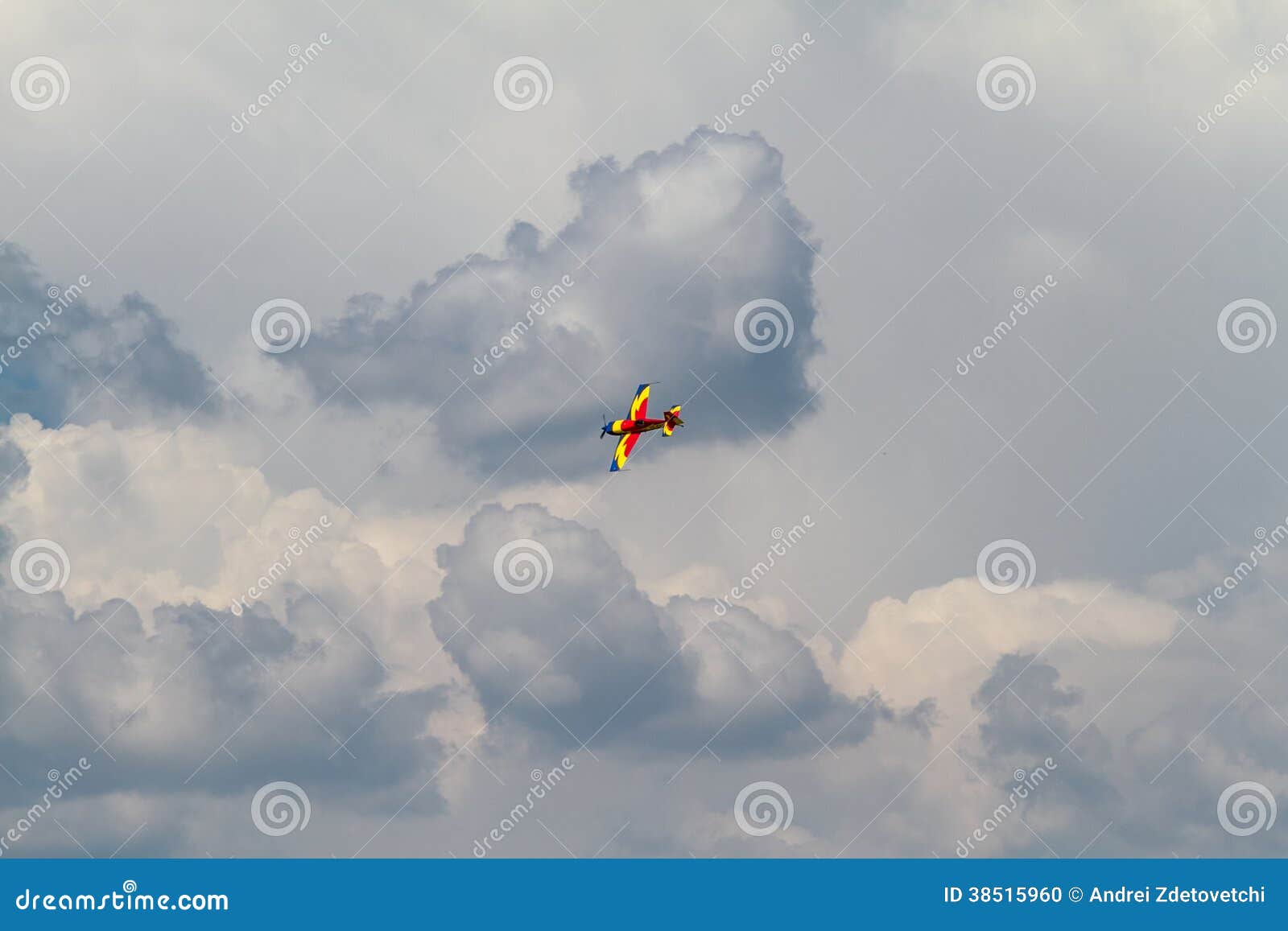 Acrobatic Airplane on Dark Clouds Stock Photo - Image of extreme, blue ...