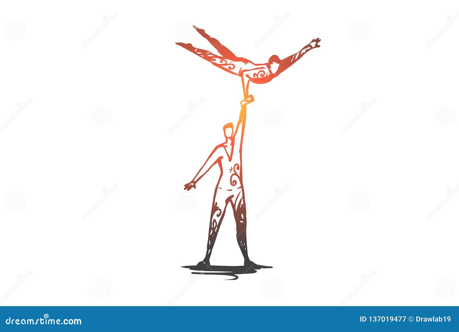 Acrobatic, Circus, Balance, Performance, Cooperation Concept. Hand ...