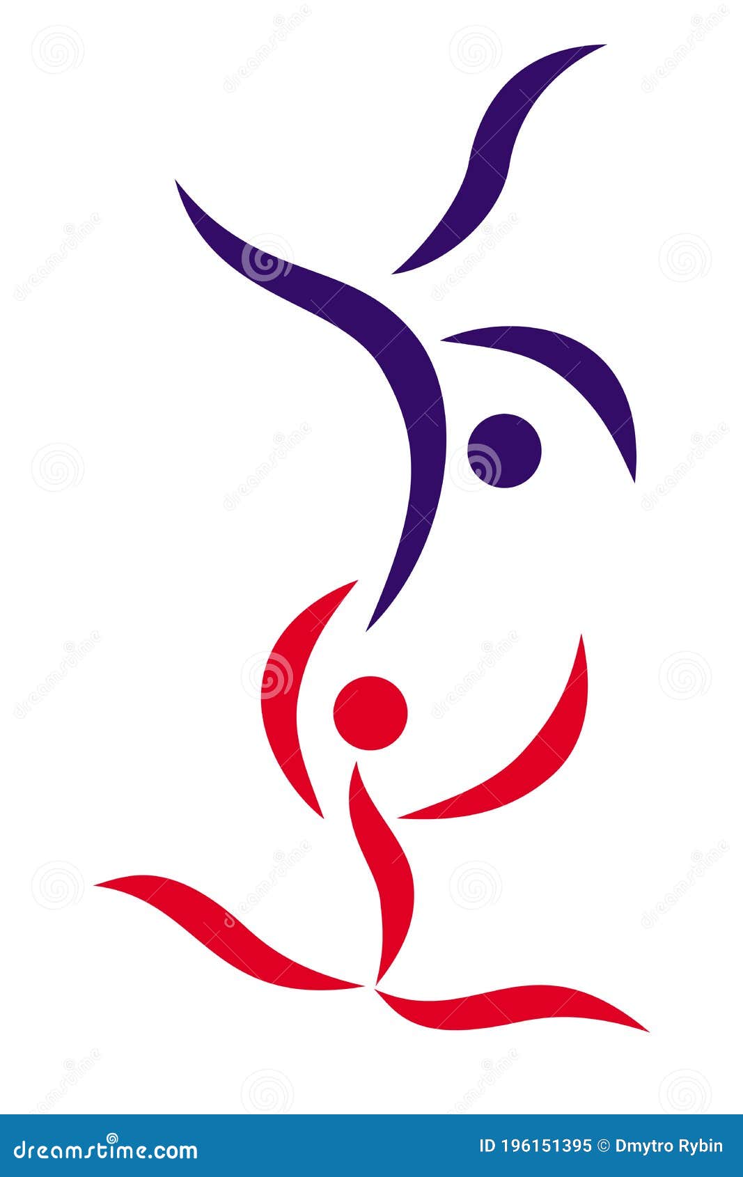 Acrobatic Dance Of Two Stylized Figures Of Man And Woman. Cartoon ...