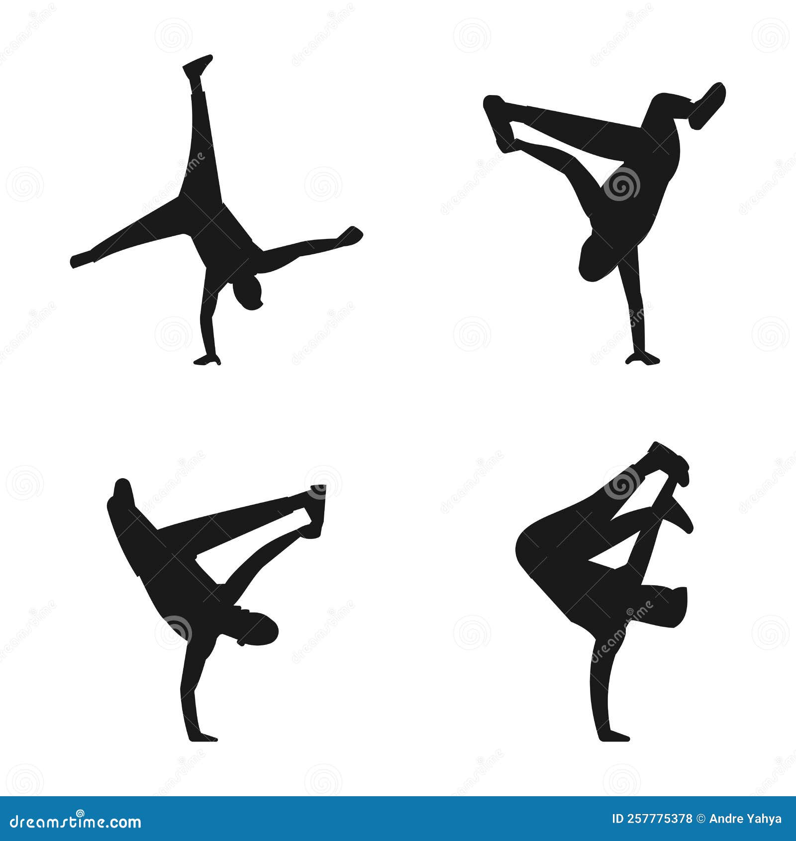 Acrobatic Dancer, Silhouette Template Design Vector Icon Illustration ...