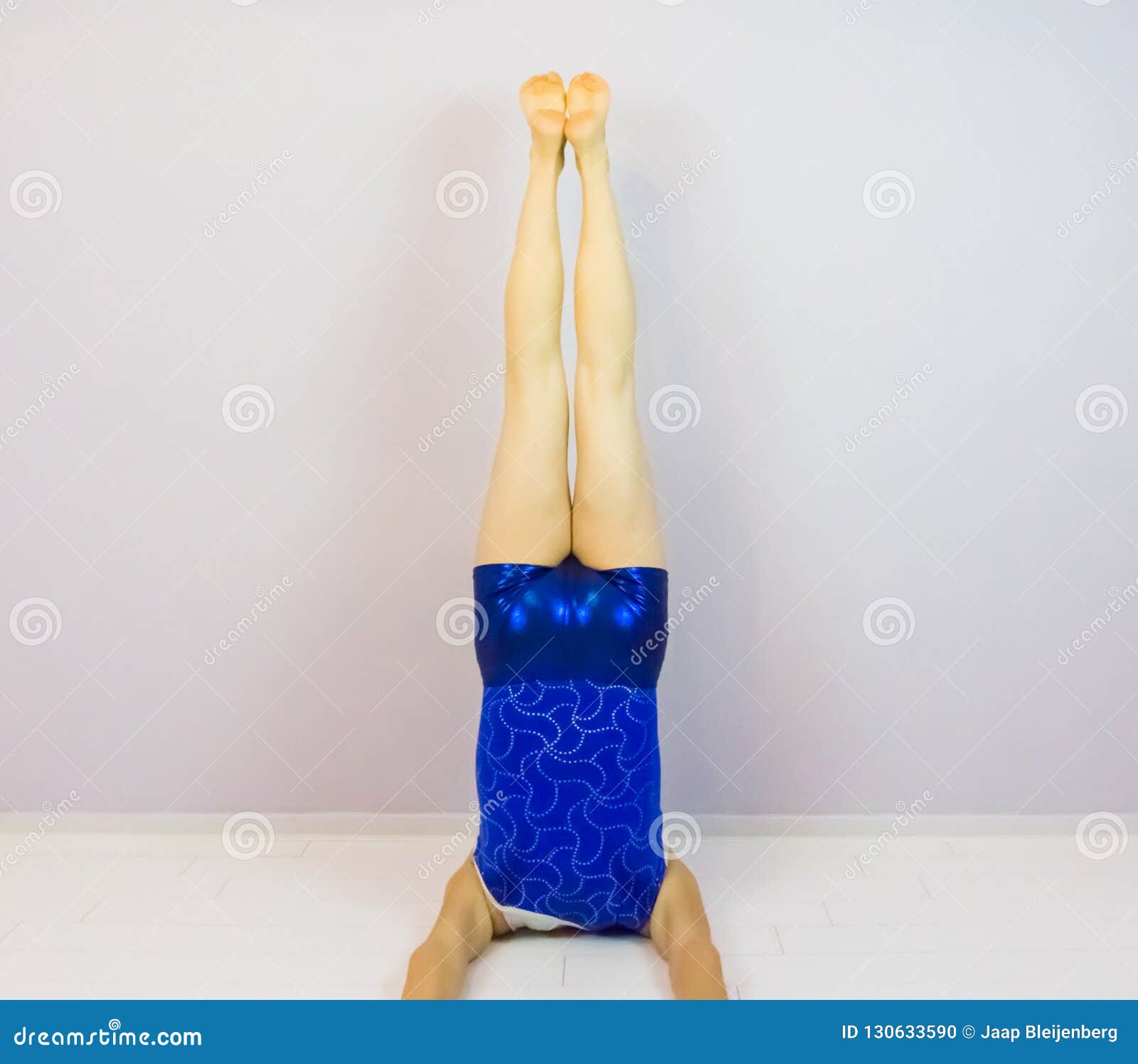 Acrobatic Gymnastics the Candlestick Skill Back Perspective Stock Photo ...