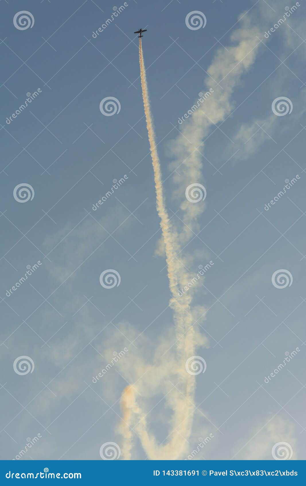 Acrobatic Plane Flying in the Sky Stock Image - Image of smoke, trace ...