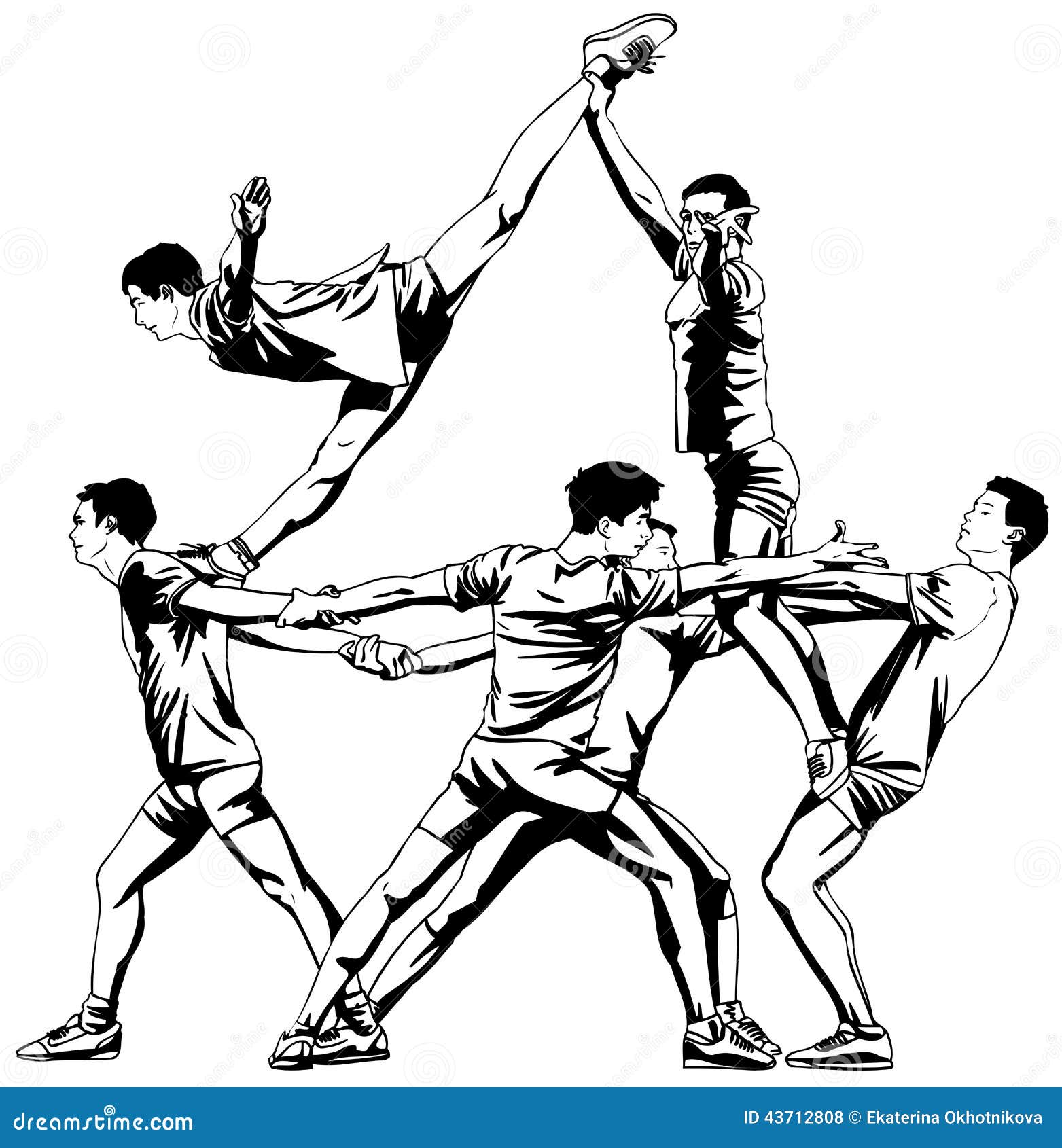 Acrobatic pyramid stock vector. Illustration of little - 43712808