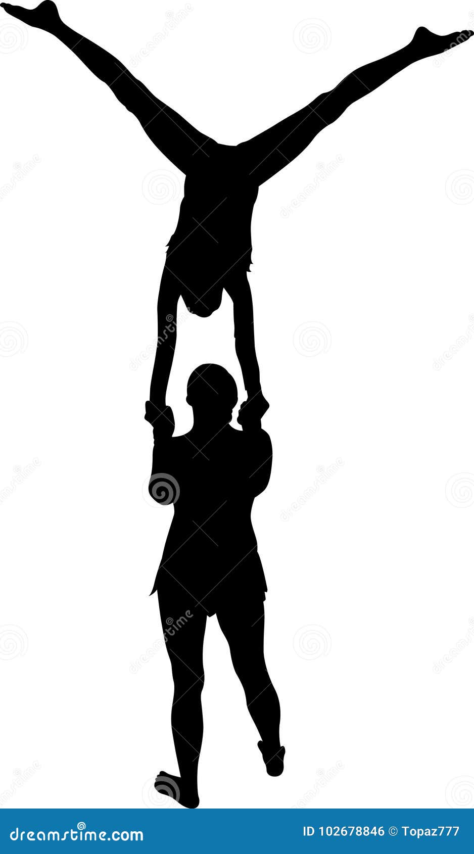 Acrobatic Stunt. Gymnasts Acrobats Vector Black Silhouette Stock Vector ...