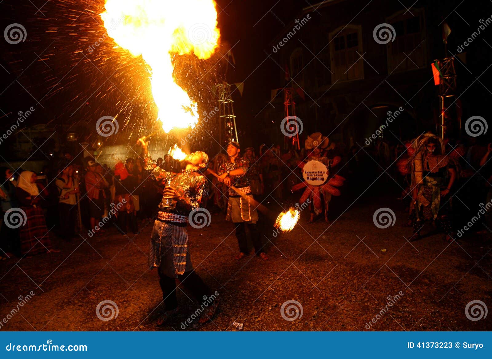 Acrobatics fire editorial stock photo. Image of central - 41373223