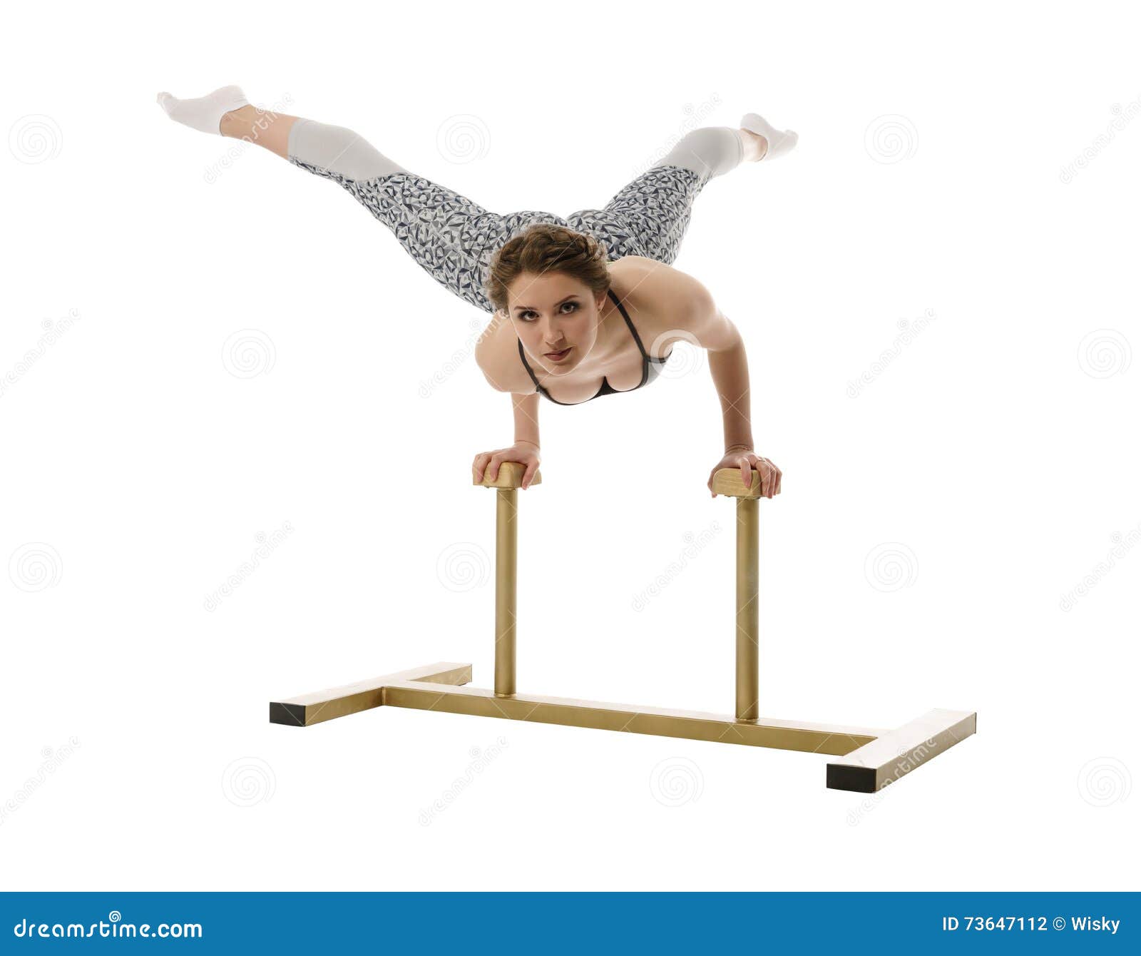 Acrobatics. Girl Poses while Doing Handstand Stock Photo - Image of ...