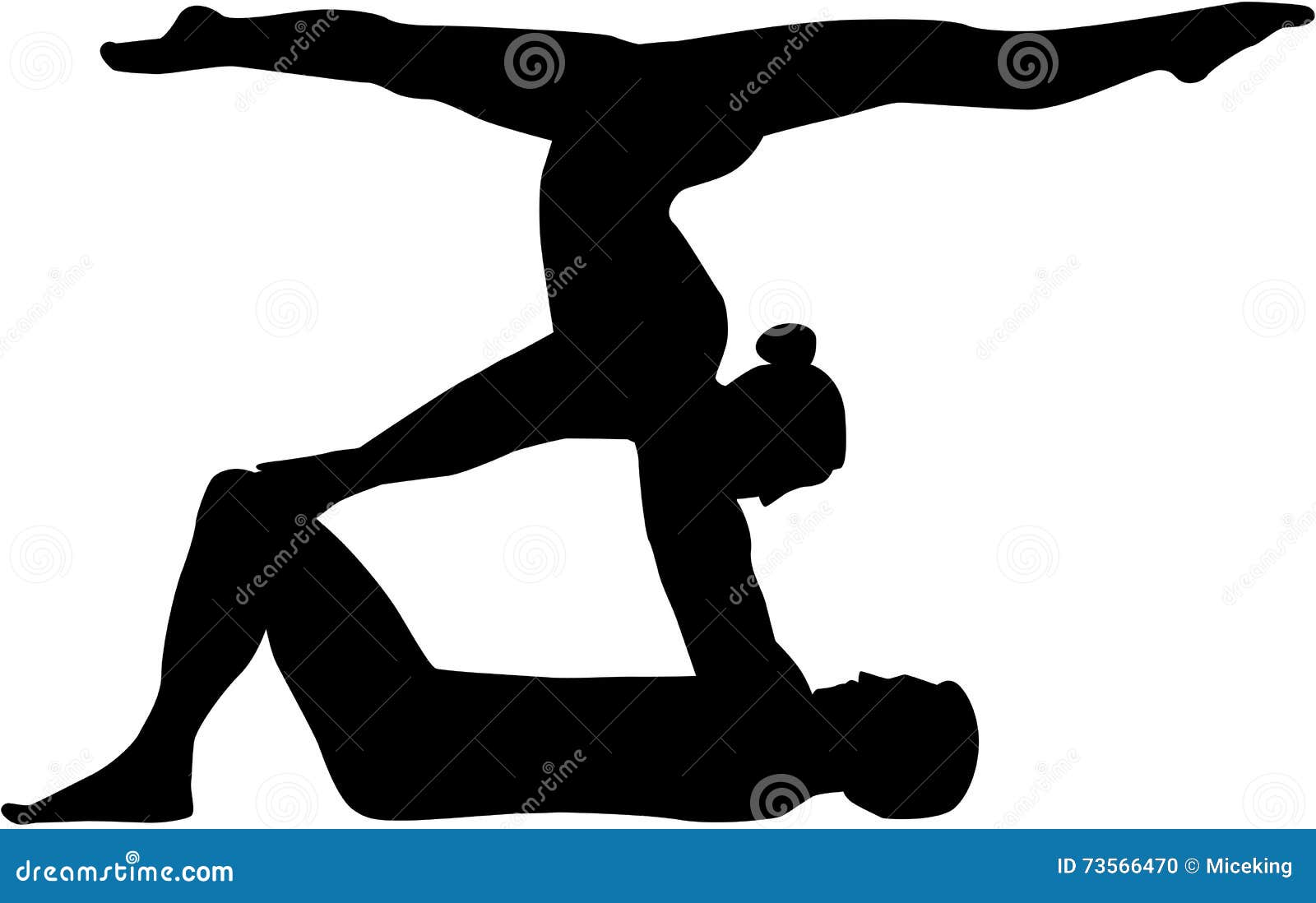 Acrobatics Silhouette Vector Illustration | CartoonDealer.com #73566470