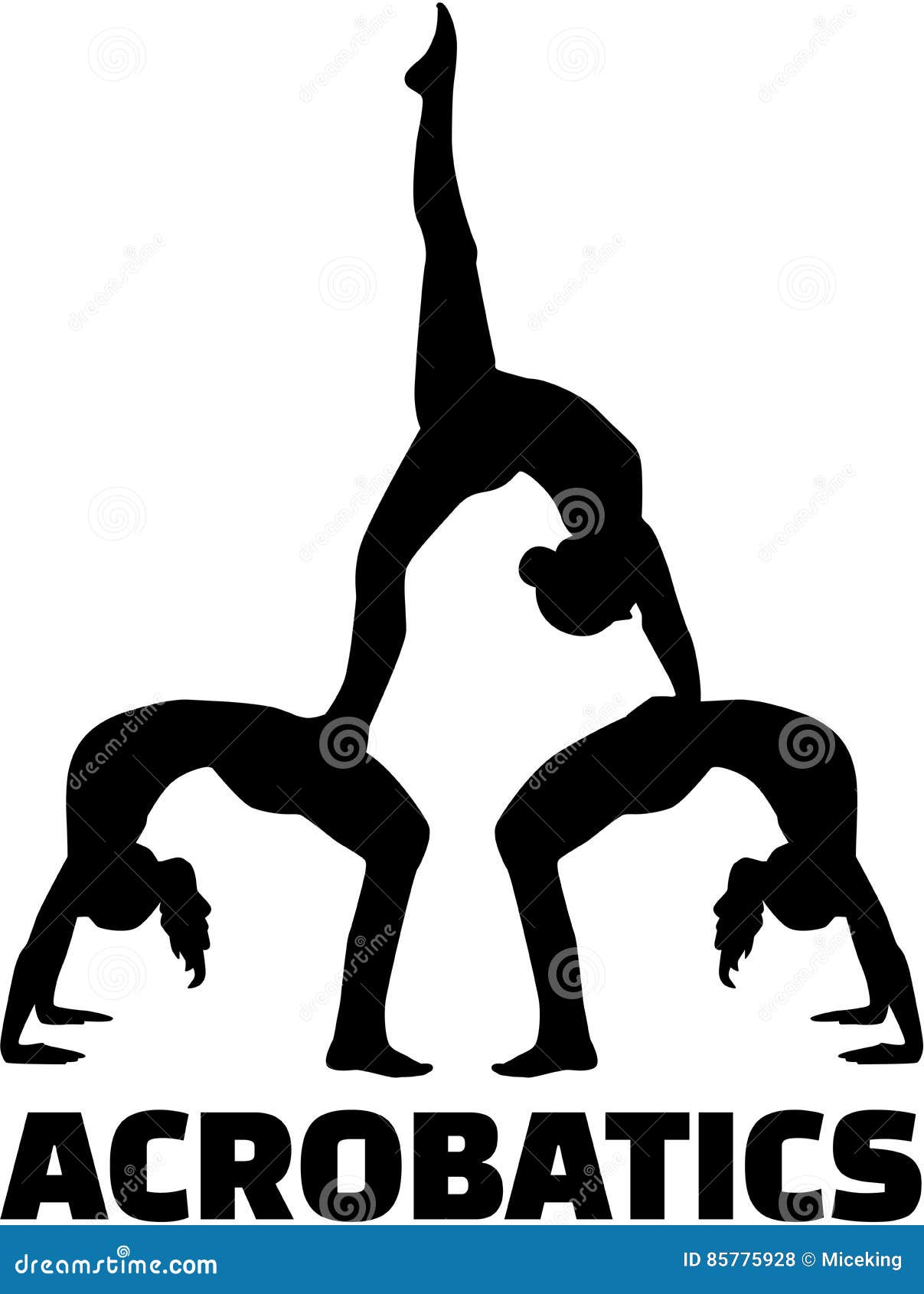 Acrobatics Silhouette Vector Illustration | CartoonDealer.com #73566470