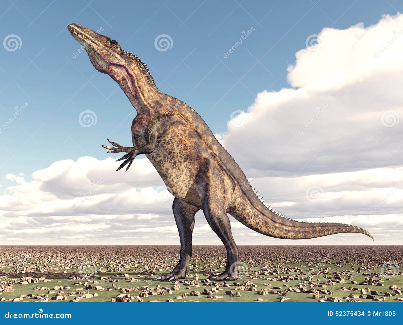Acrocanthosaurus De Dinosaure Illustration Stock - Illustration du ciel ...