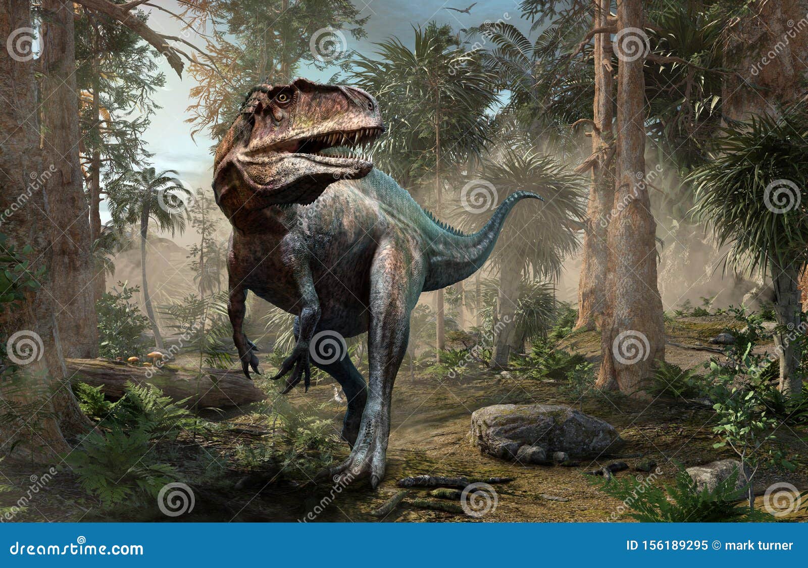 Acrocanthosaurus 3D Illustration Stock Illustration - Illustration of ...