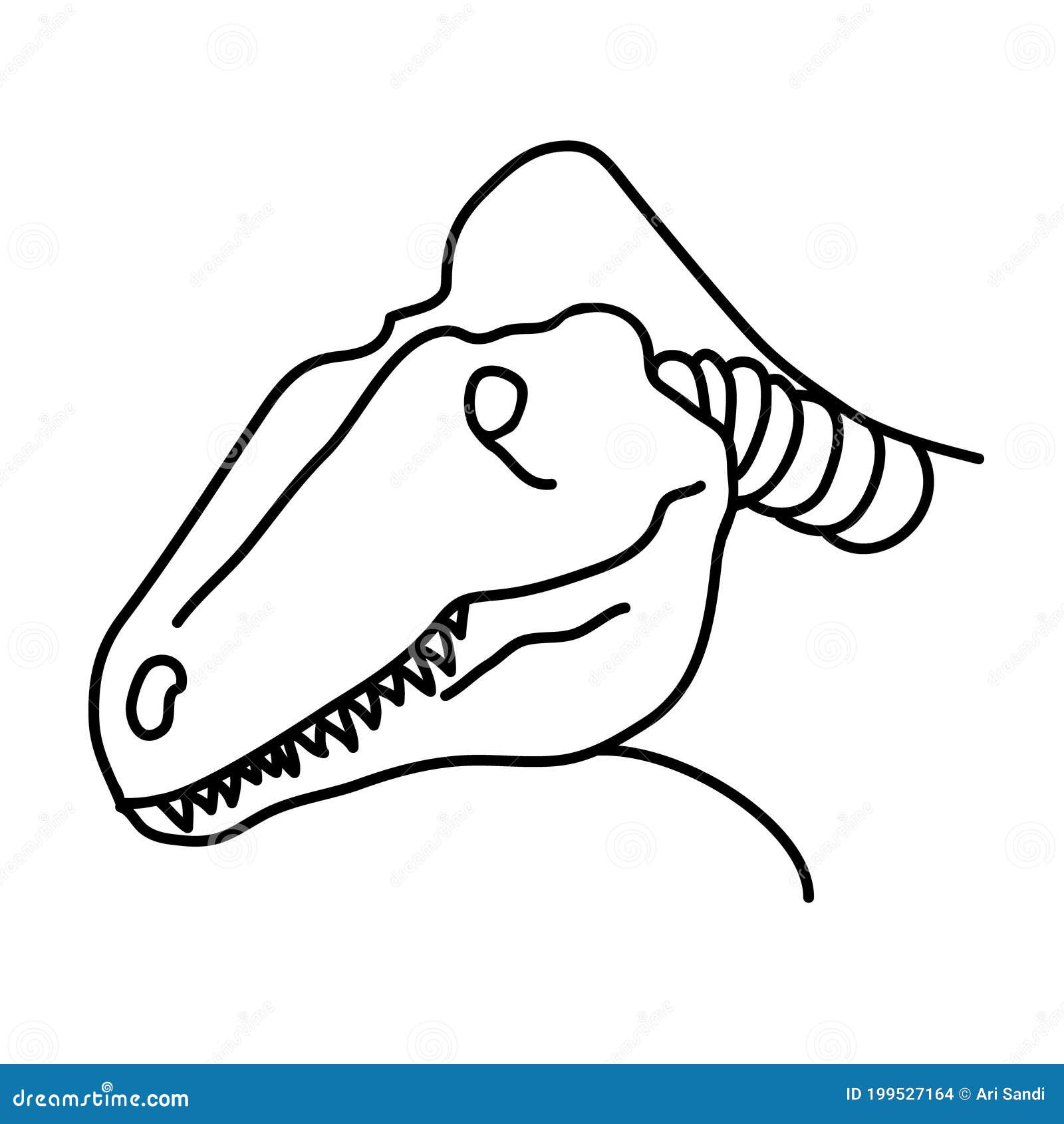 Acrocanthosaurus Icon. Doodle Hand Drawn or Black Outline Icon Style ...