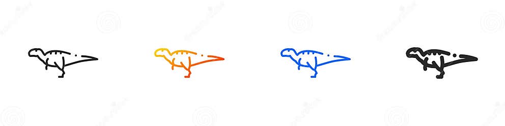 Acrocanthosaurus Icon.Thin Linear, Gradient, Blue Stroke and Bold Style Design Isolated on White ...