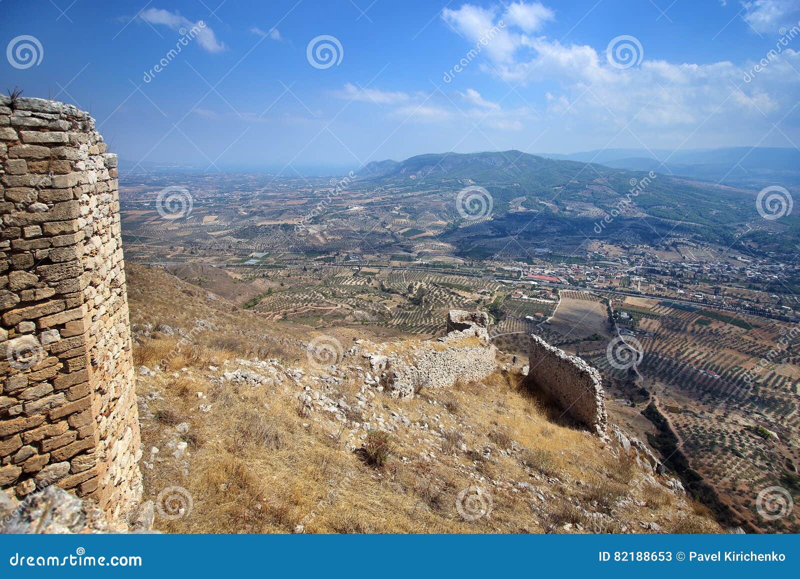 Acrocorinth the Acropolis of Corinth Stock Image - Image of sunny, fort ...