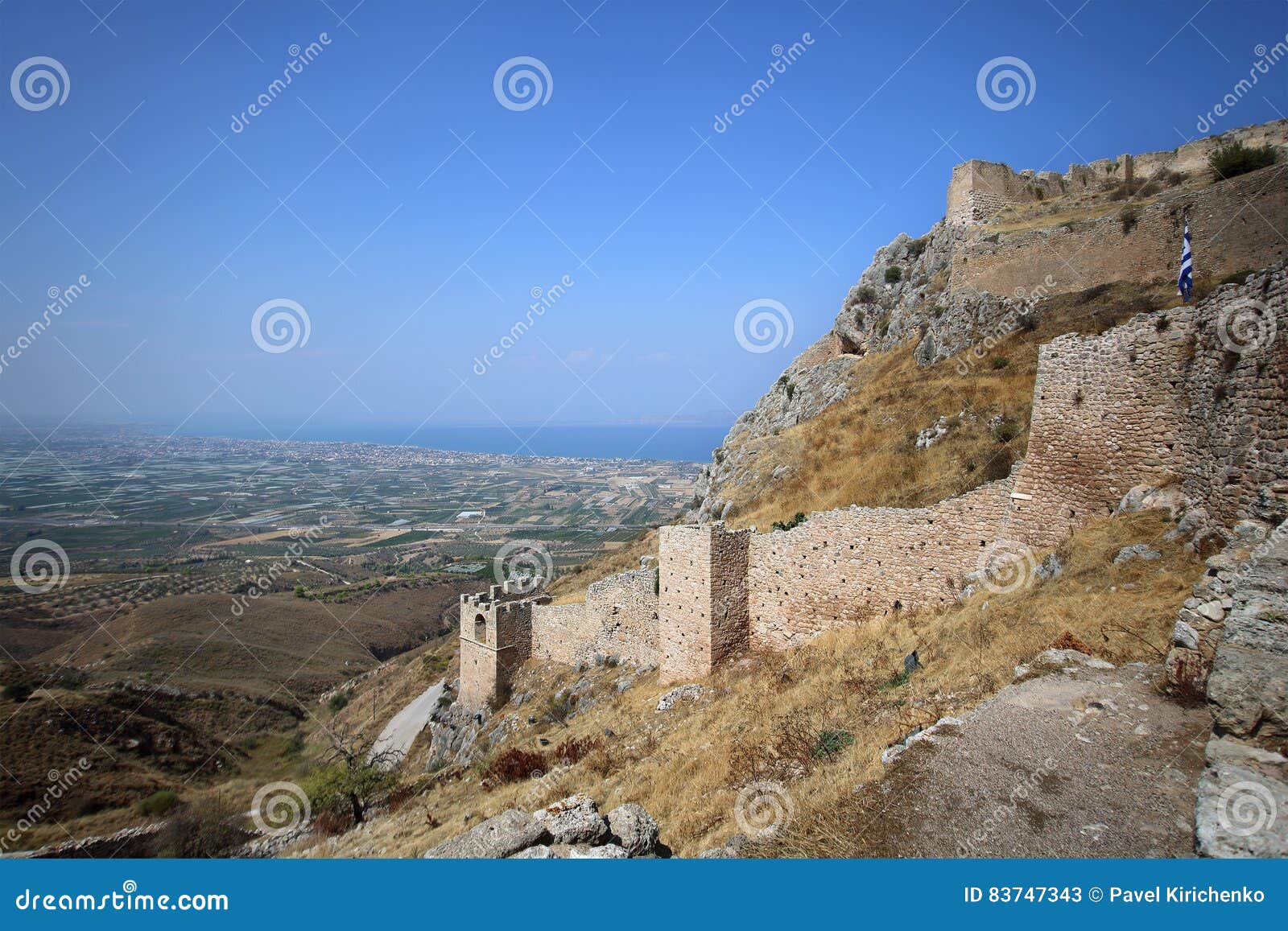 Acrocorinth the Ancient Corinth Stock Image - Image of byzantine, sunny ...