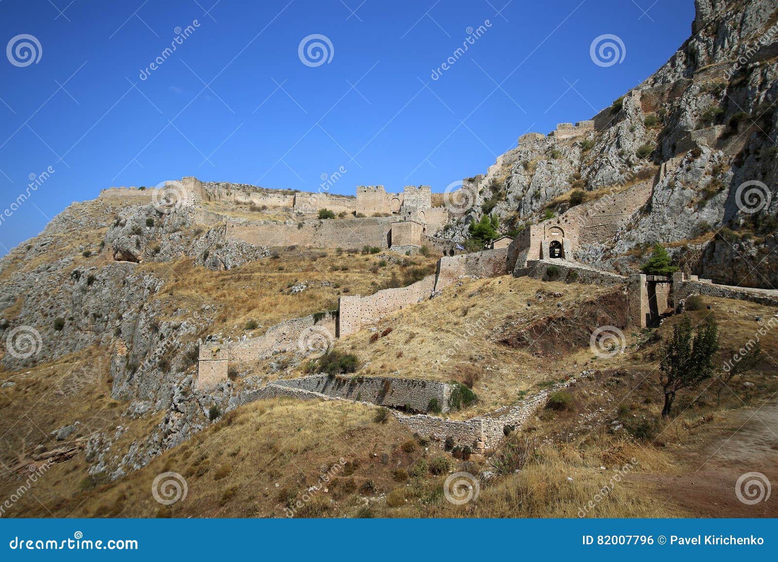 Acrocorinth the Castle of Medieval Corinth Stock Photo - Image of hill ...