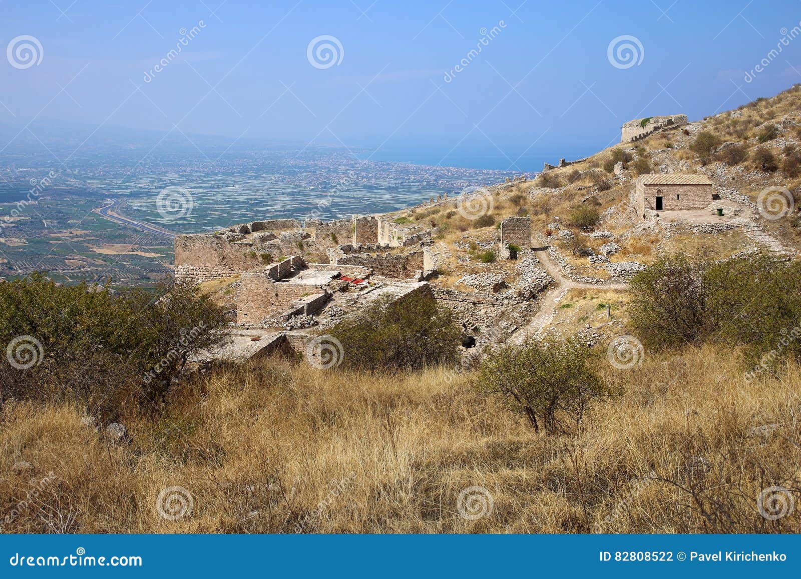 Acrocorinth El Castillo De Corinto Antiguo Foto de archivo - Imagen de ...