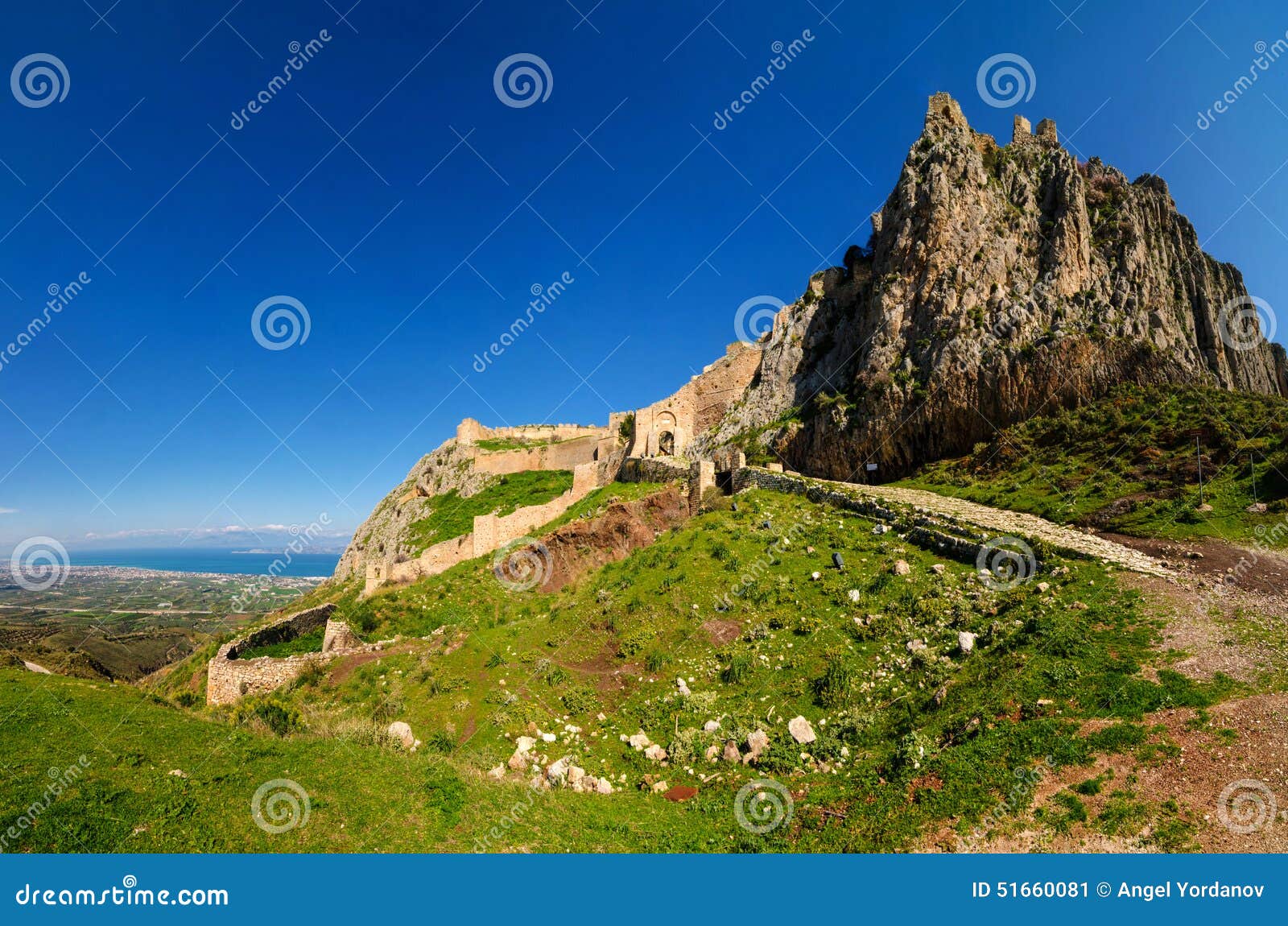 Acrocorinth fortress stock image. Image of history, mount - 51660081