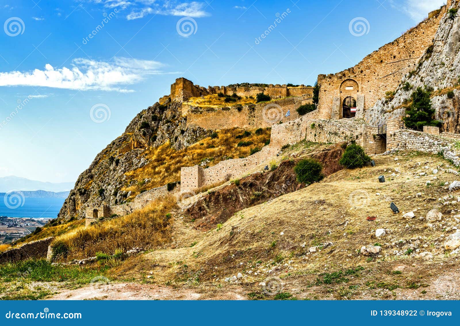 Acrocorinth, Upper Corinth, the Acropolis of Ancient Corinth, Stock ...