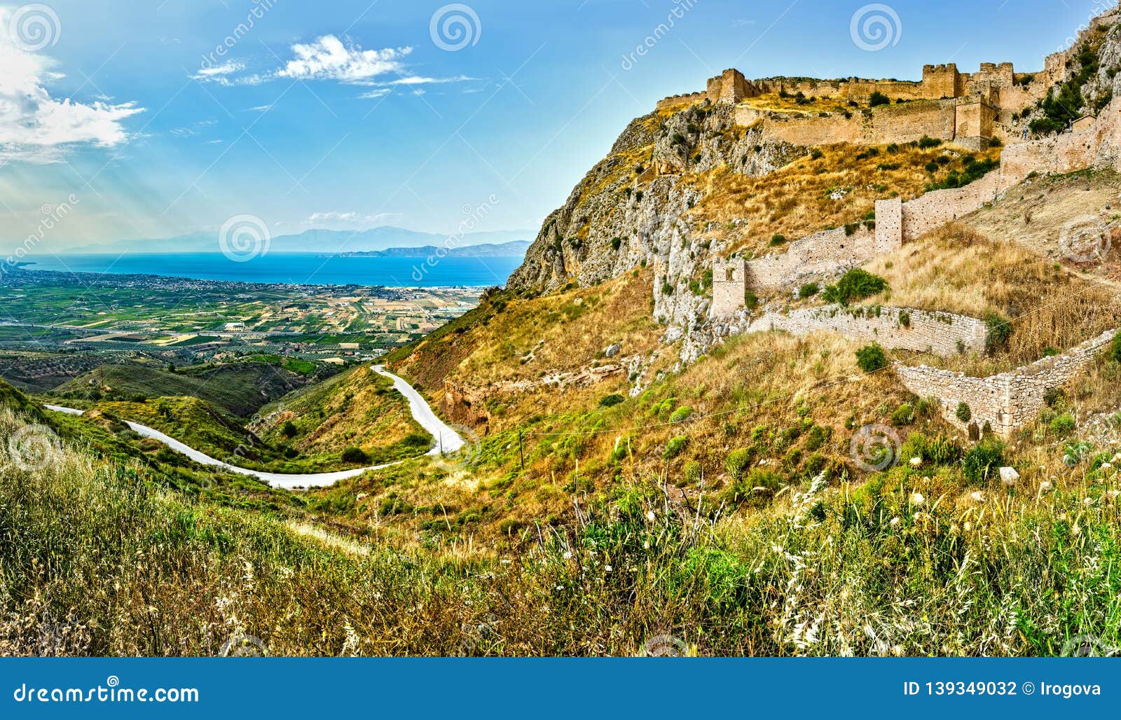 Acrocorinth, Upper Corinth, the Acropolis of Ancient Corinth, Stock ...