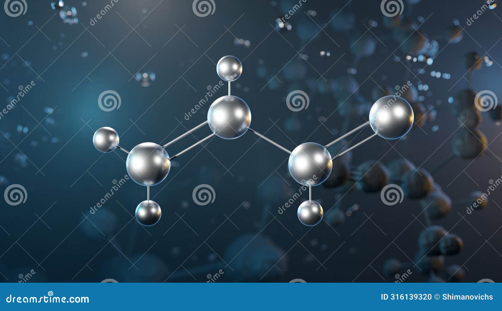 Acrolein Molecular Structure, 3d Model Molecule, Unsaturated Aldehyde ...