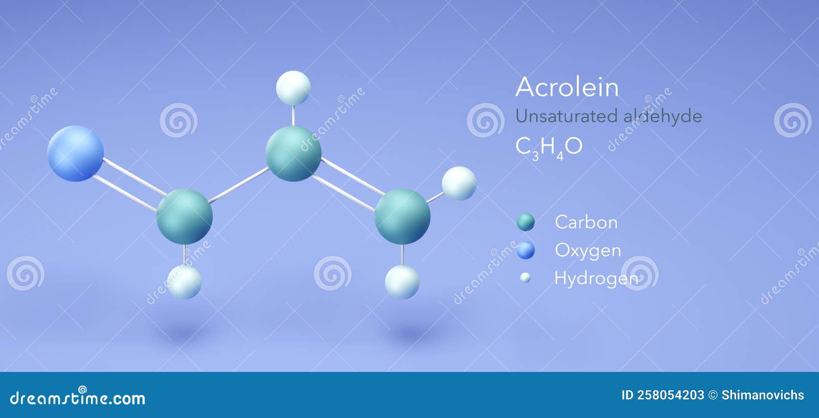 Acrolein, Molecular Structures, Unsaturated Aldehyde, 3d Model ...
