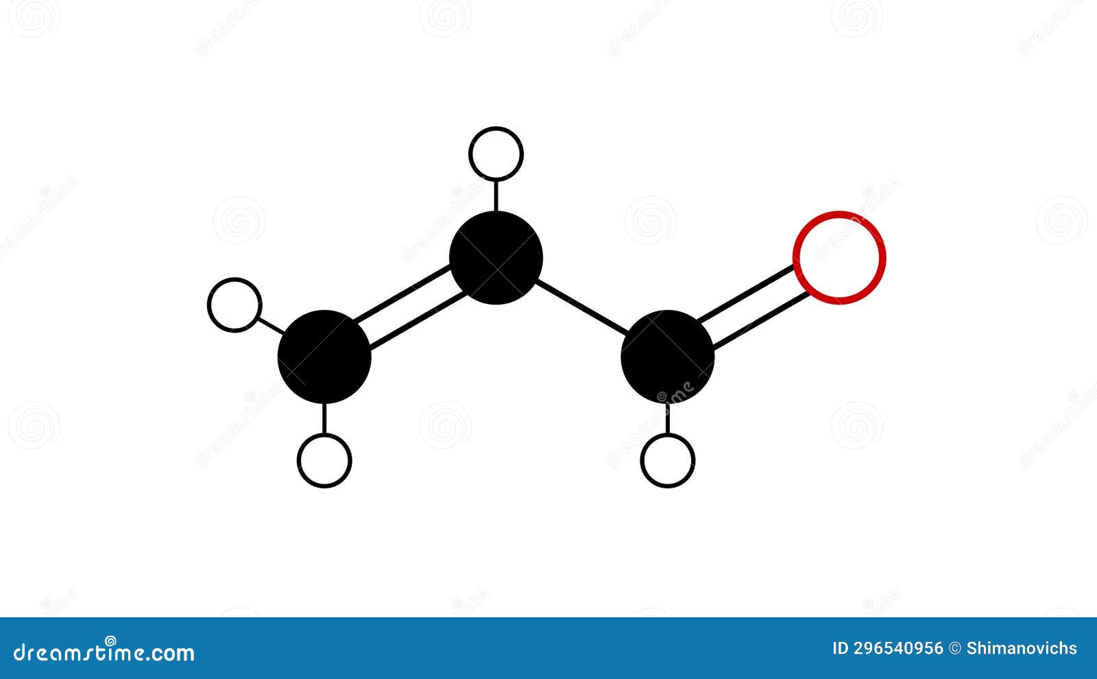 Acrolein Molecule, Structural Chemical Formula, Ball-and-stick Model ...