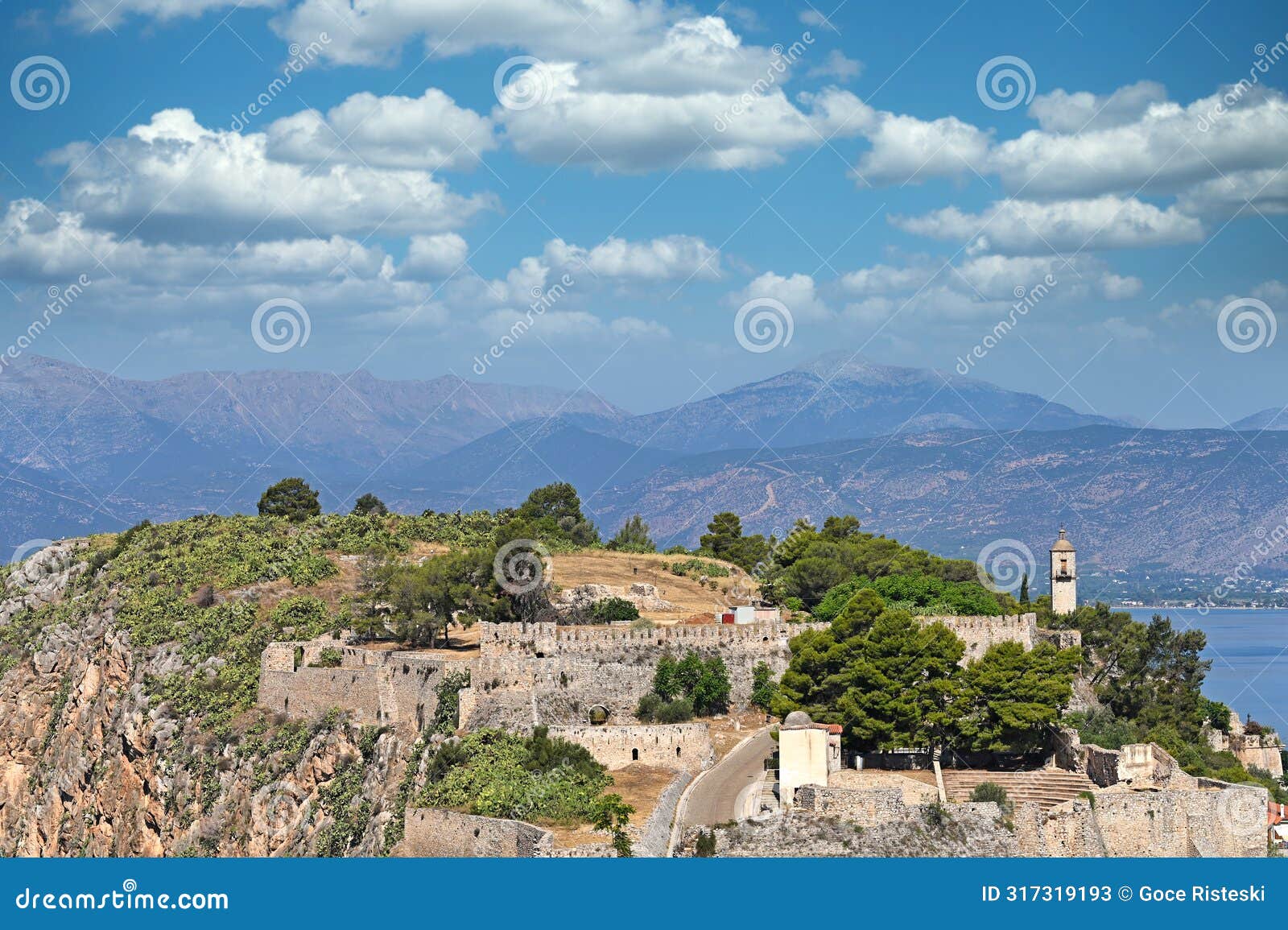 Acronafplia Castle in Nafplio, Peloponnese, Greece Stock Image - Image ...