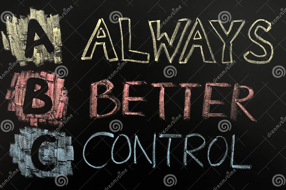 Acronym of ABC - always Better Control Stock Image - Image of phrase ...