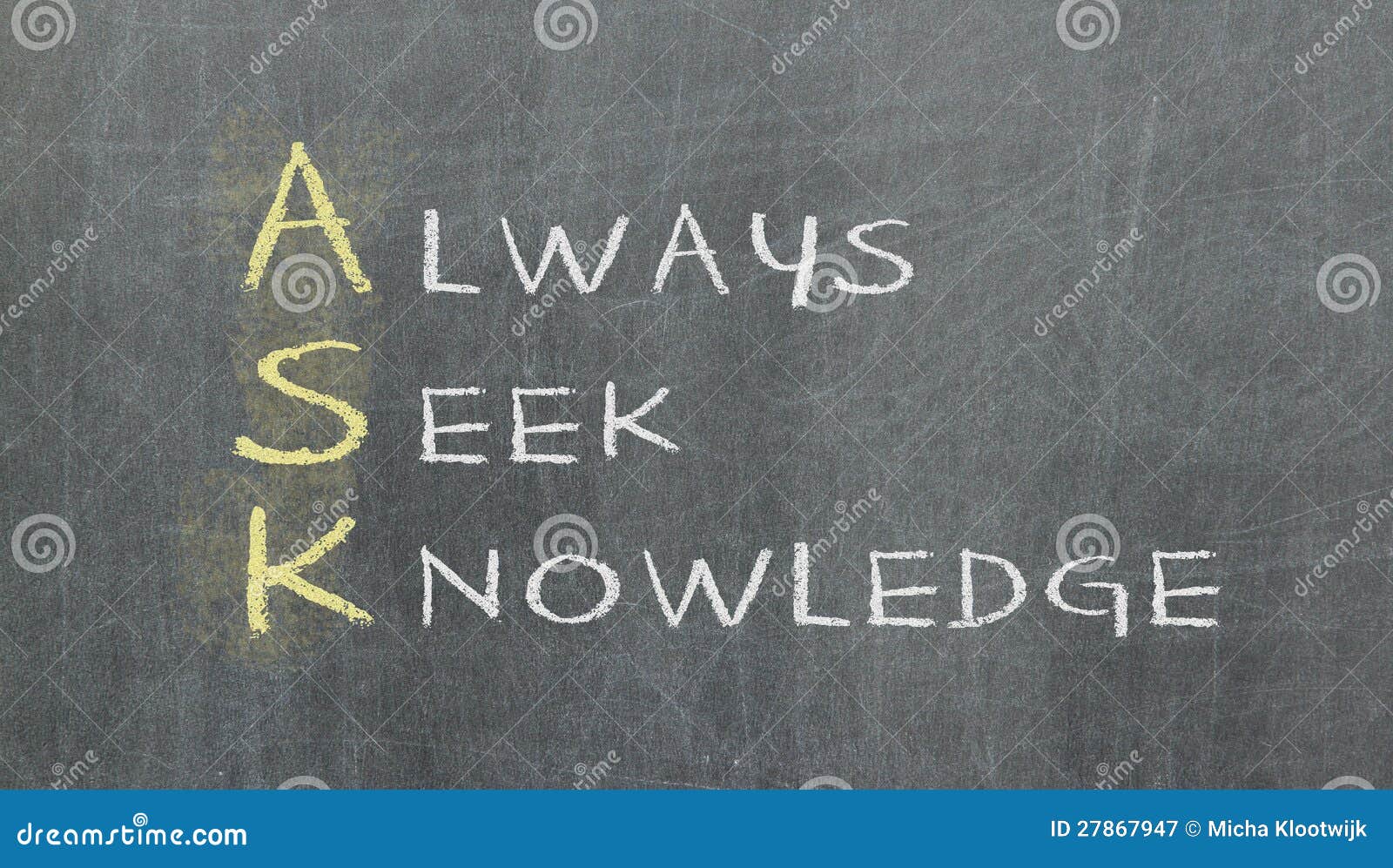 Acronym of ASK - always Seek Knowledge Stock Illustration ...