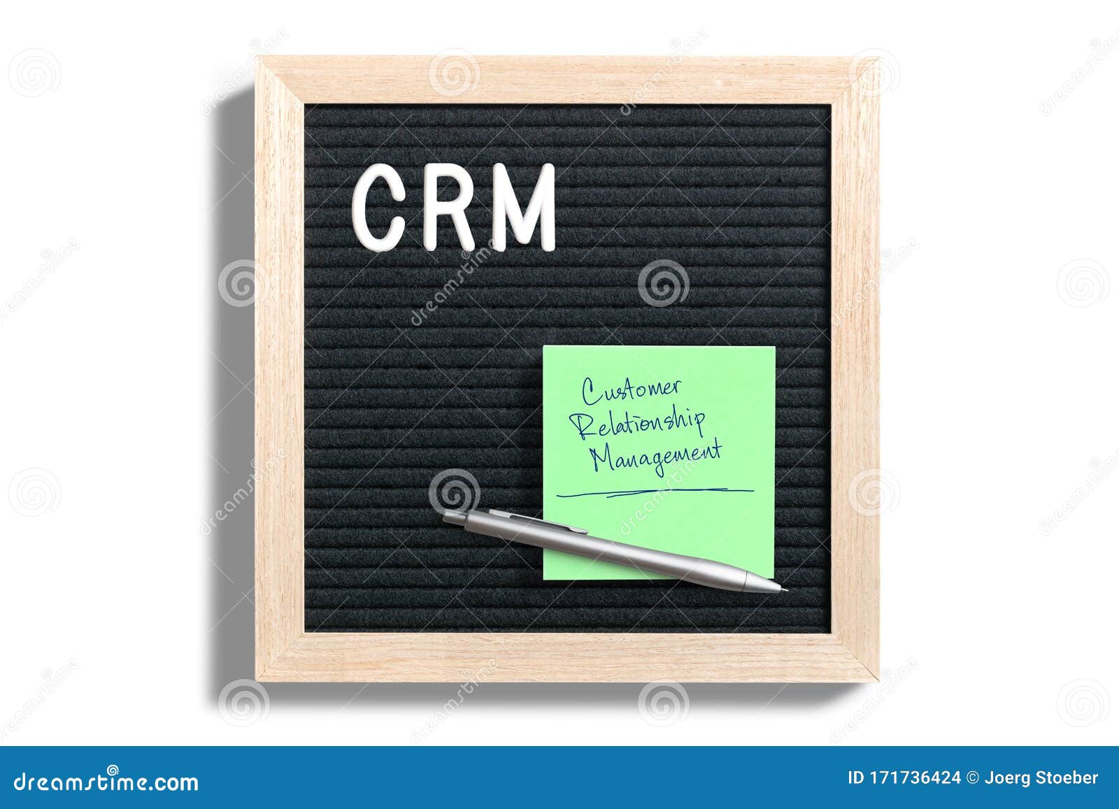 Acronym CRM on a Letterboard with a Note Explaining it As `Customer ...
