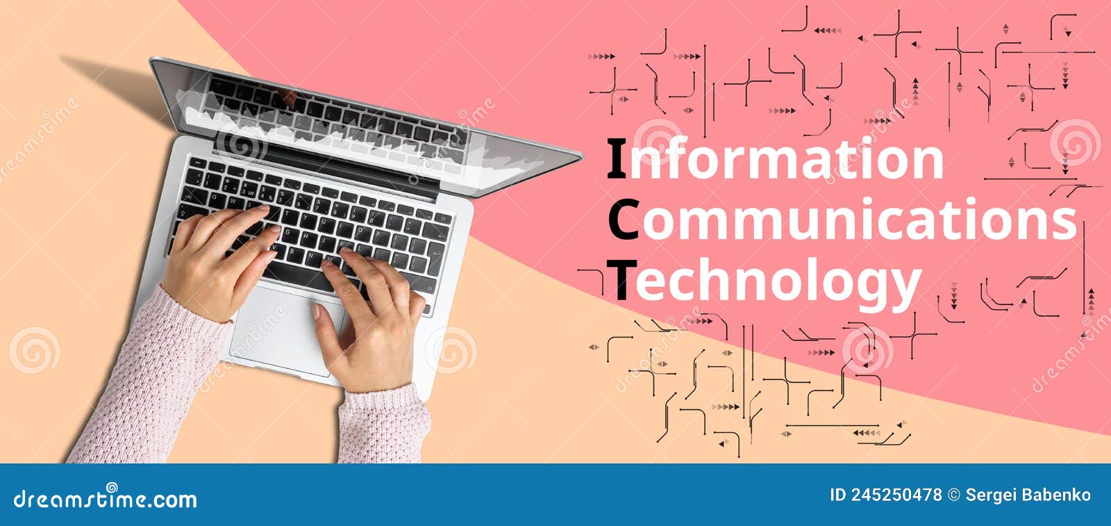 Acronym ICT Or Information And Communications Technology. Person ...